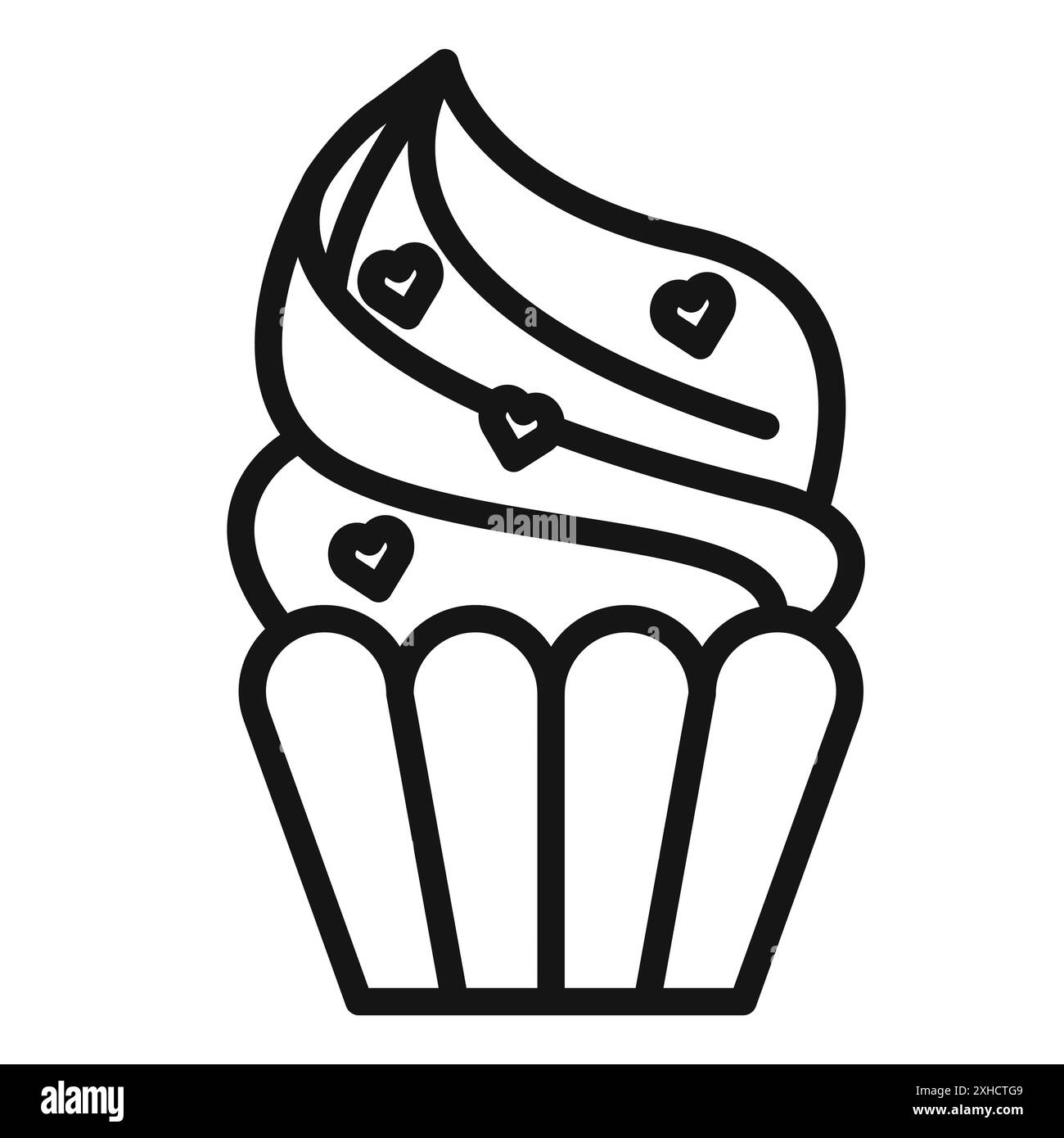 Cupcake icon Vector symbol or sign set collection in black and white ...