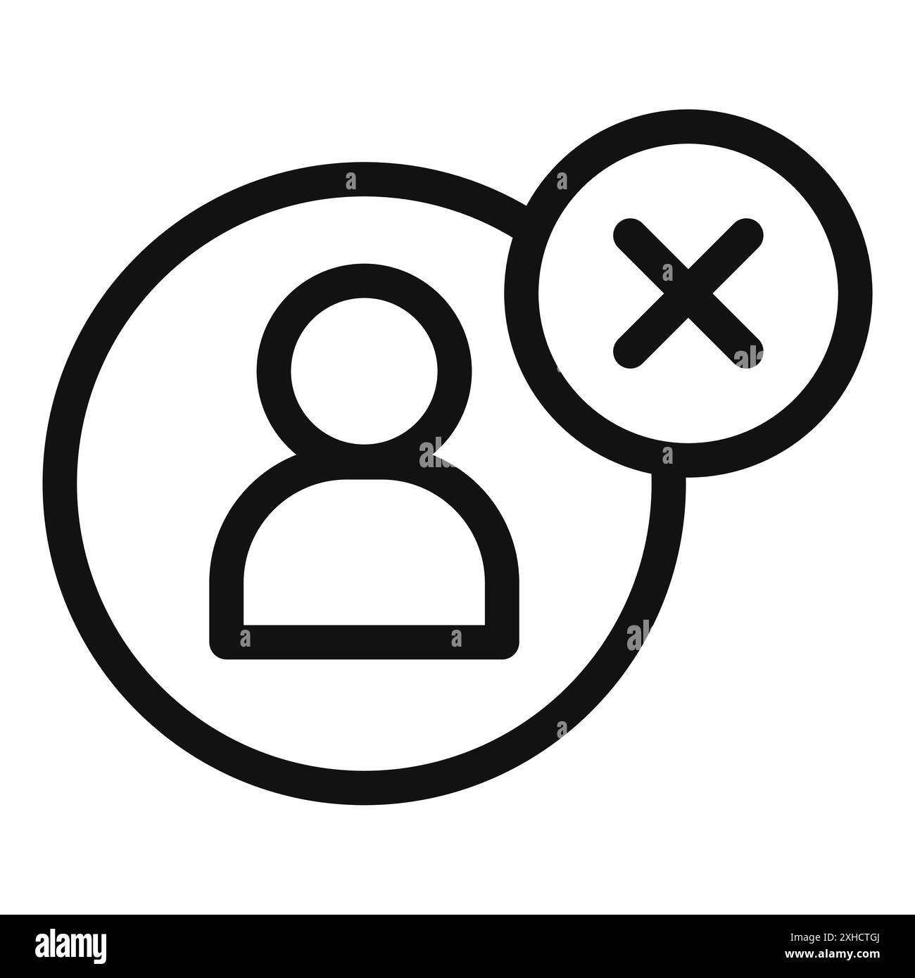 Delete user icon Vector symbol or sign set collection in black and ...