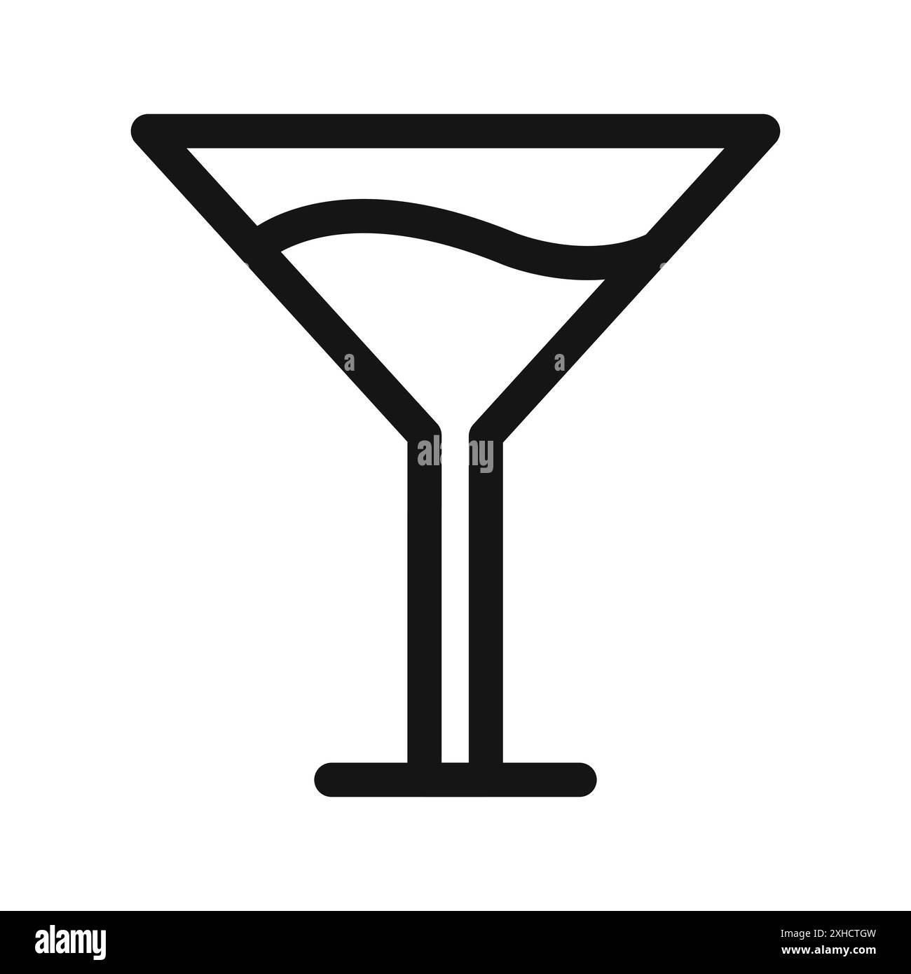 Cocktail icon Vector symbol or sign set collection in black and white ...
