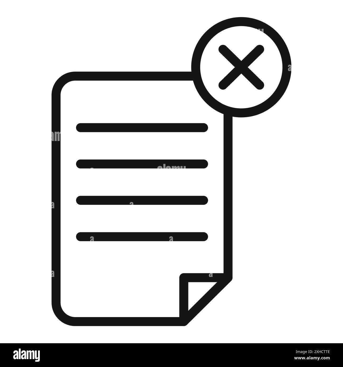 Delete document icon logo sign vector outline in black and white color Stock Vector Image & Art ...