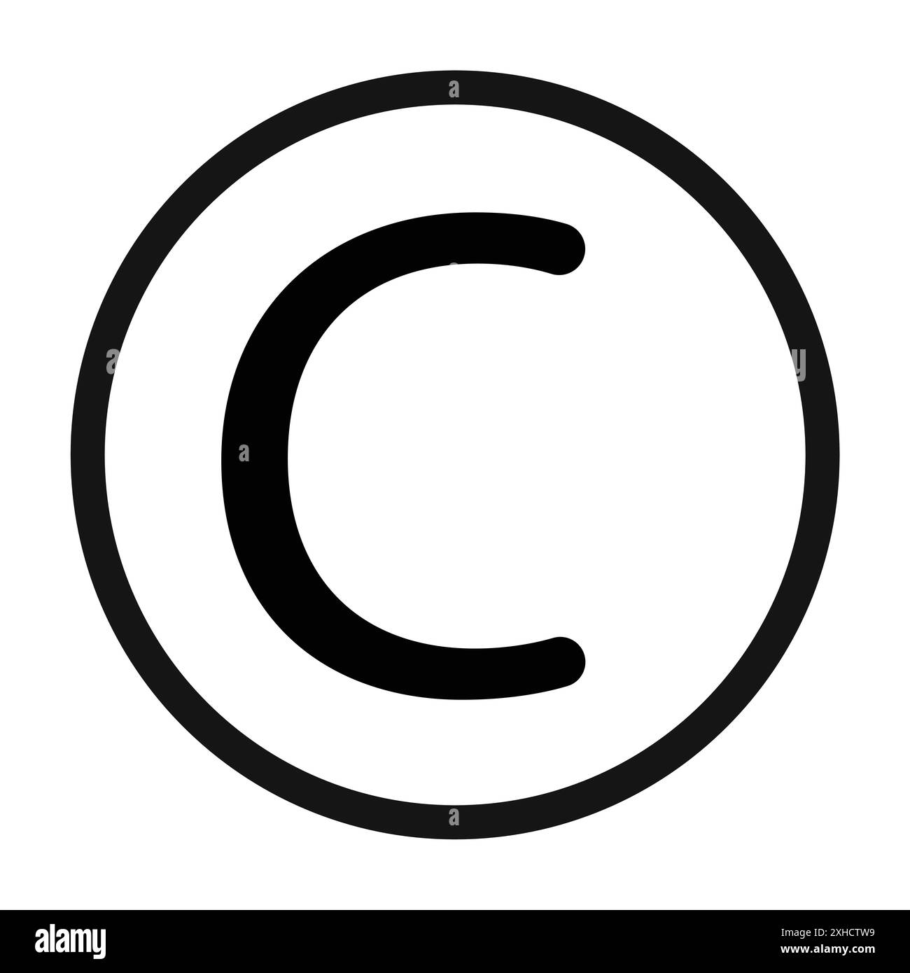 Copyright icon logo sign vector outline in black and white color Stock ...