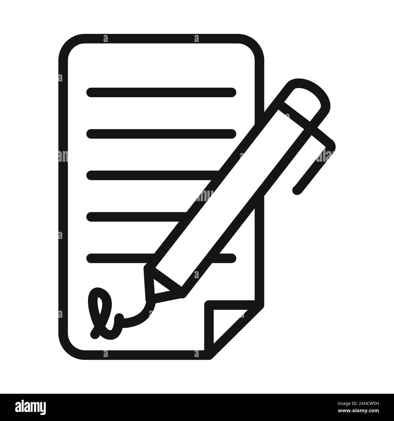Document signed icon Vector symbol or sign set collection in black and ...
