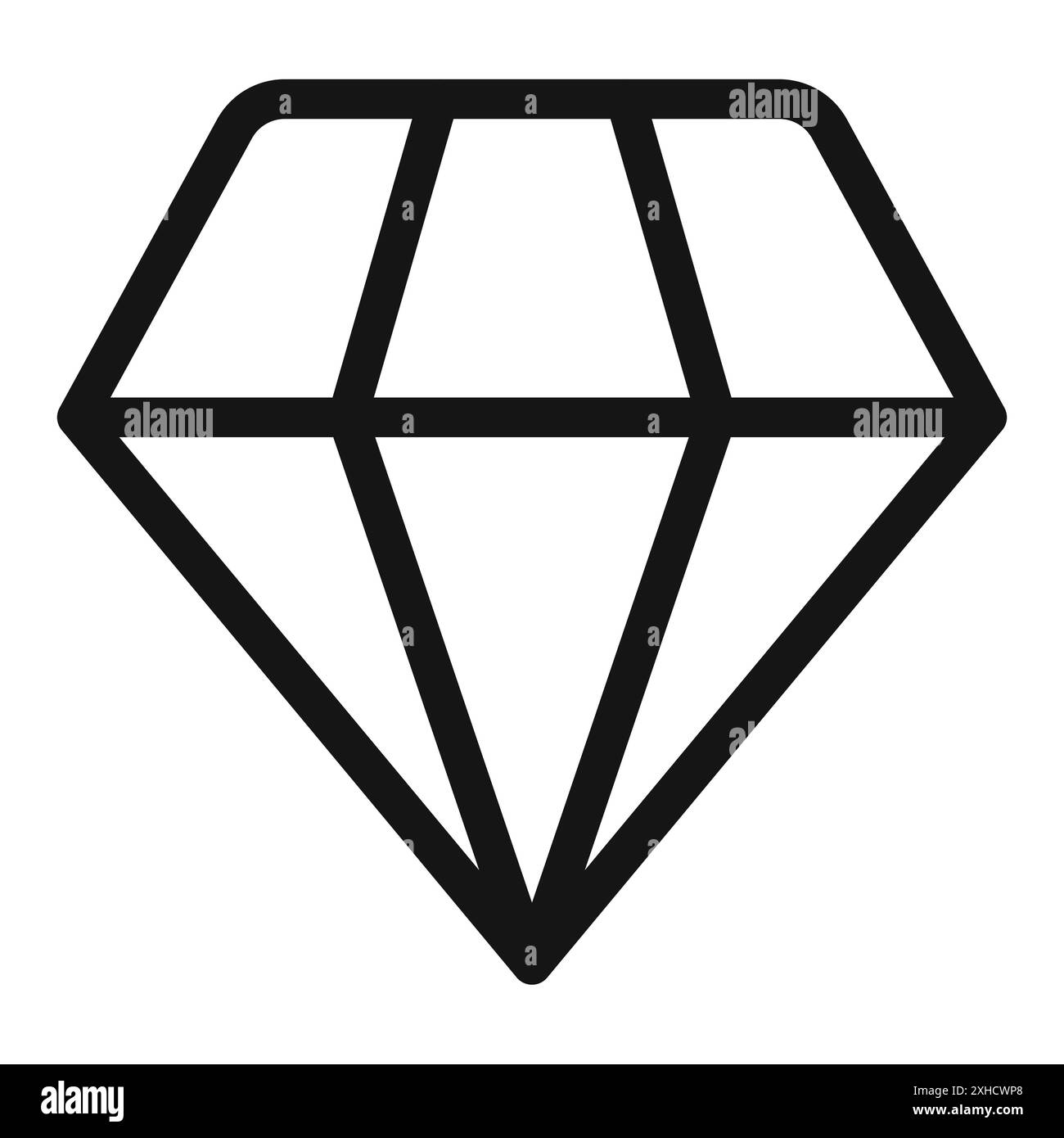 Diamond icon logo sign vector outline in black and white color Stock ...