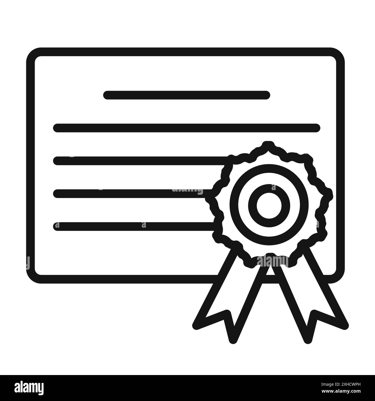 Diploma icon logo sign vector outline in black and white color Stock ...