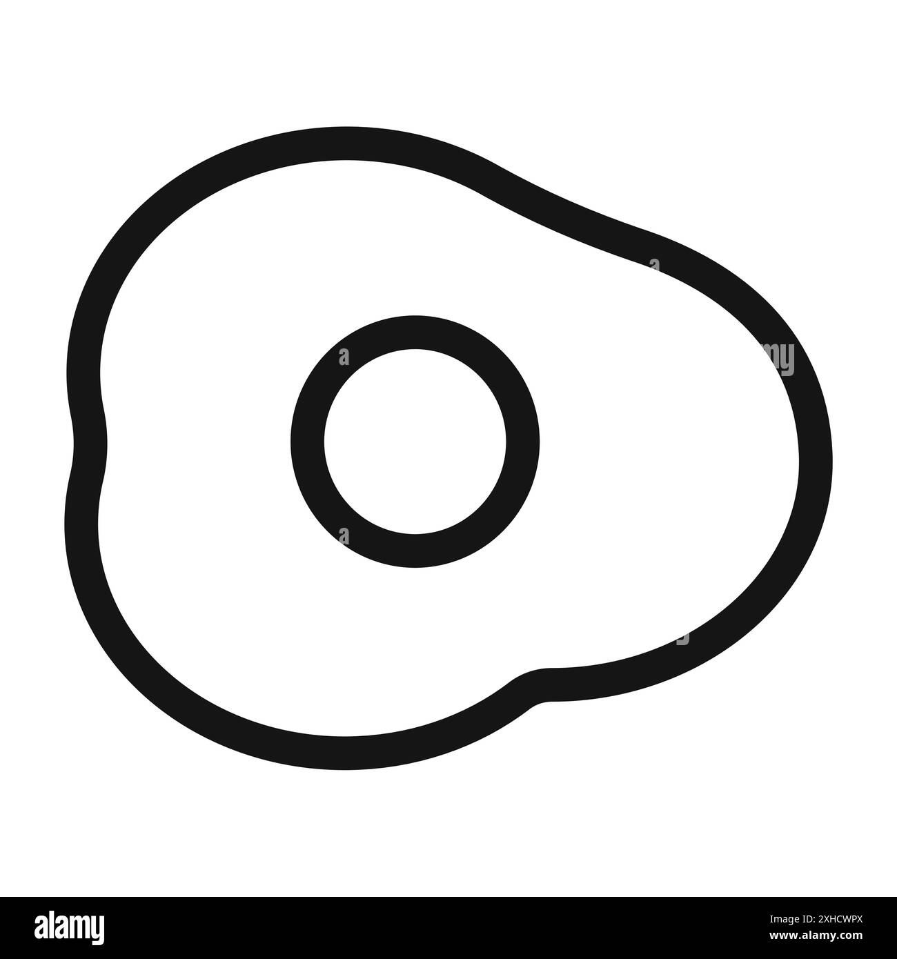 Egg fried icon Vector symbol or sign set collection in black and white ...