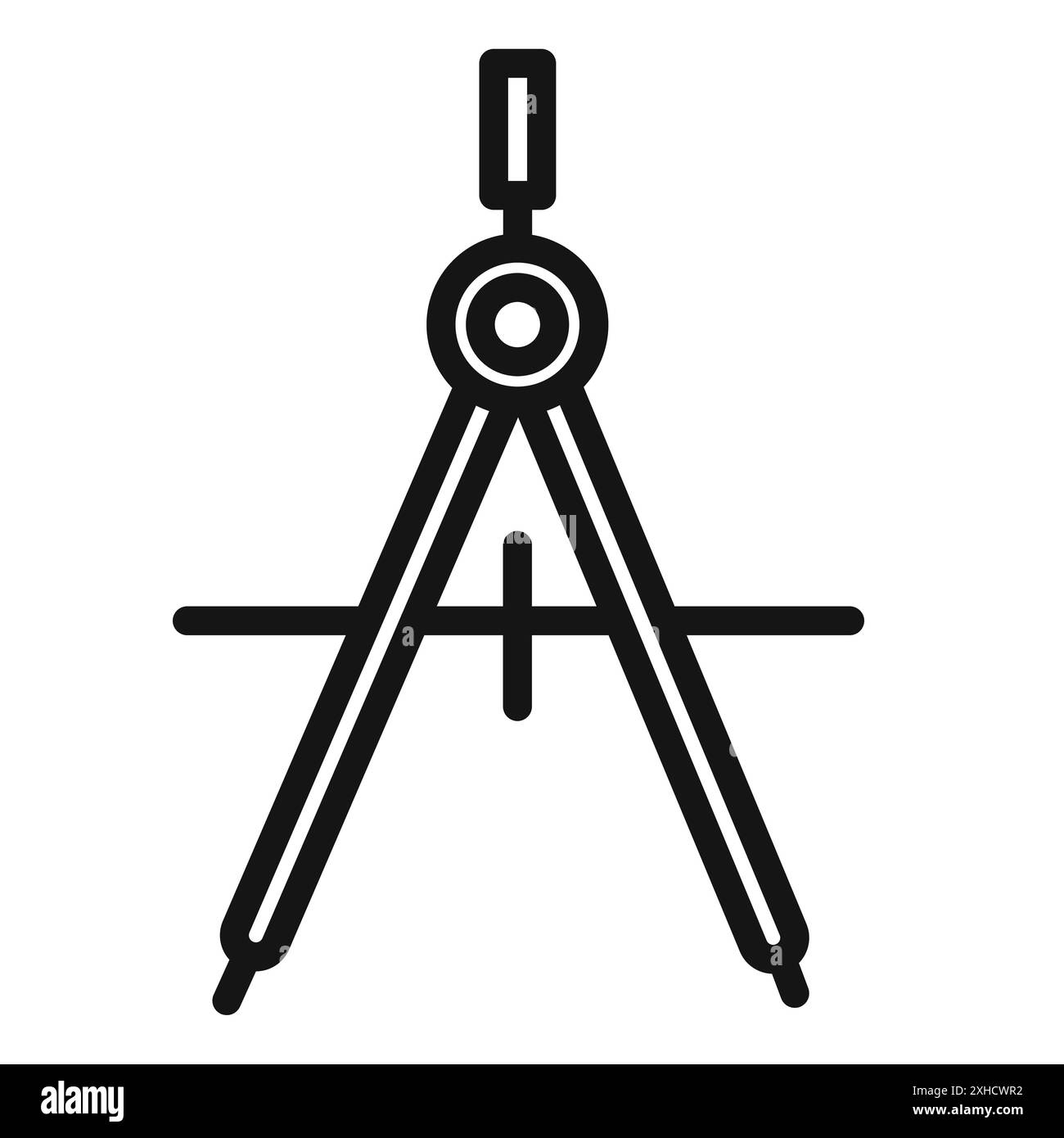Drafting compass icon Vector symbol or sign set collection in black and ...