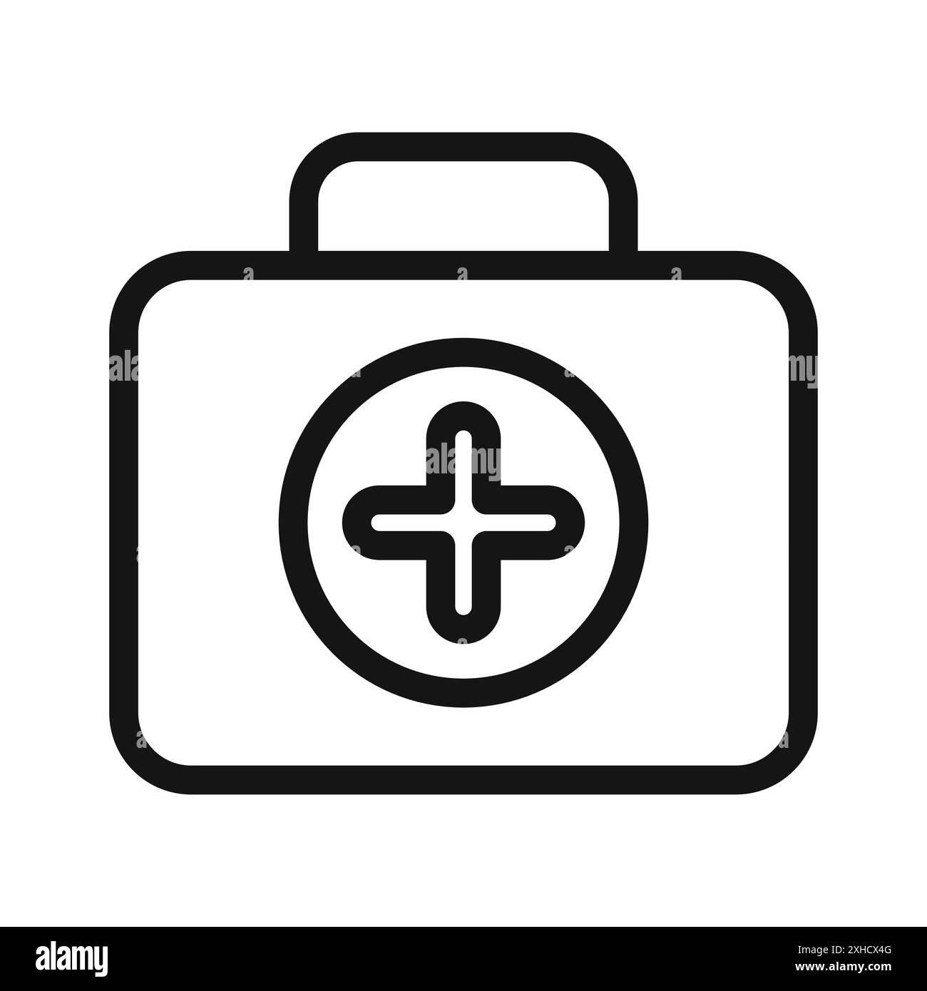 Doctor bag icon Vector symbol or sign set collection in black and white ...