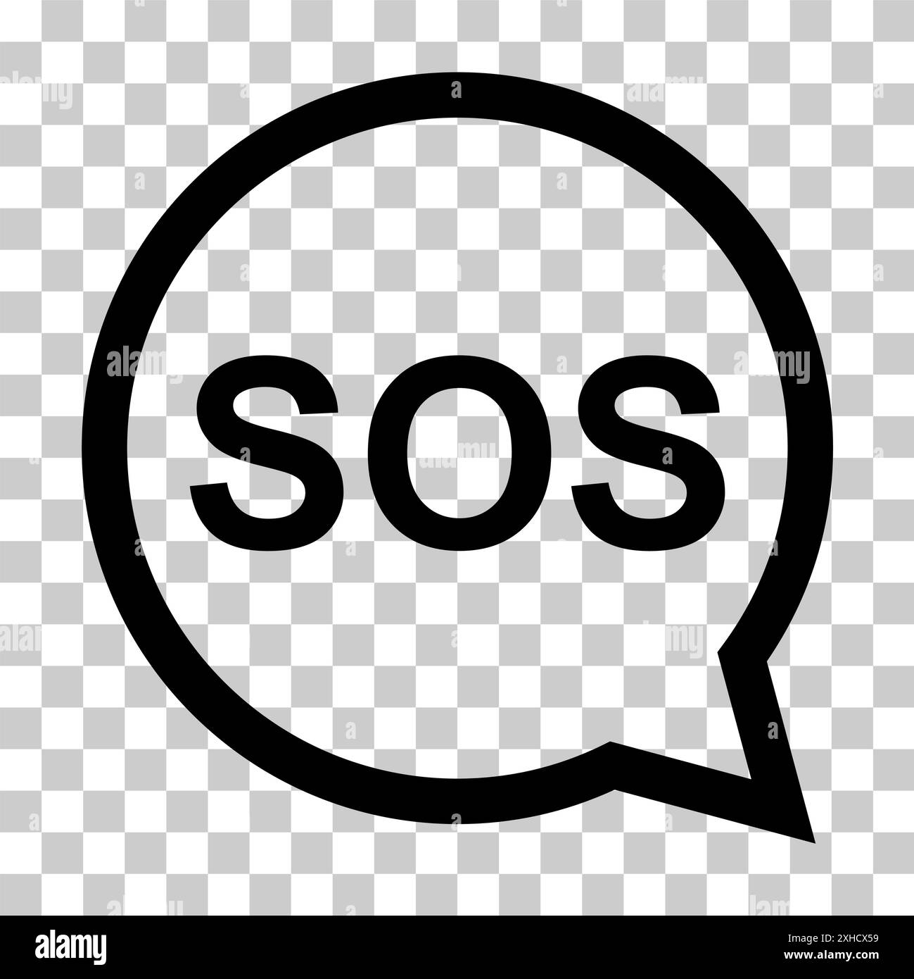 SOS help icon, safety support alert flat design, save vector ...