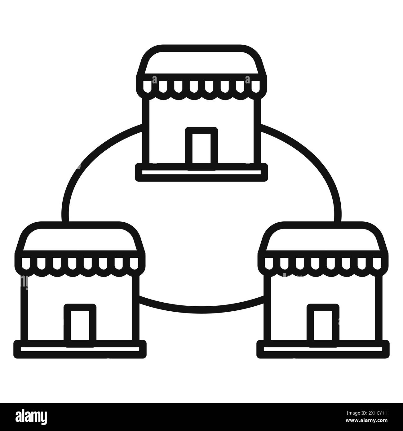 Franchise icon Vector symbol or sign set collection in black and white ...