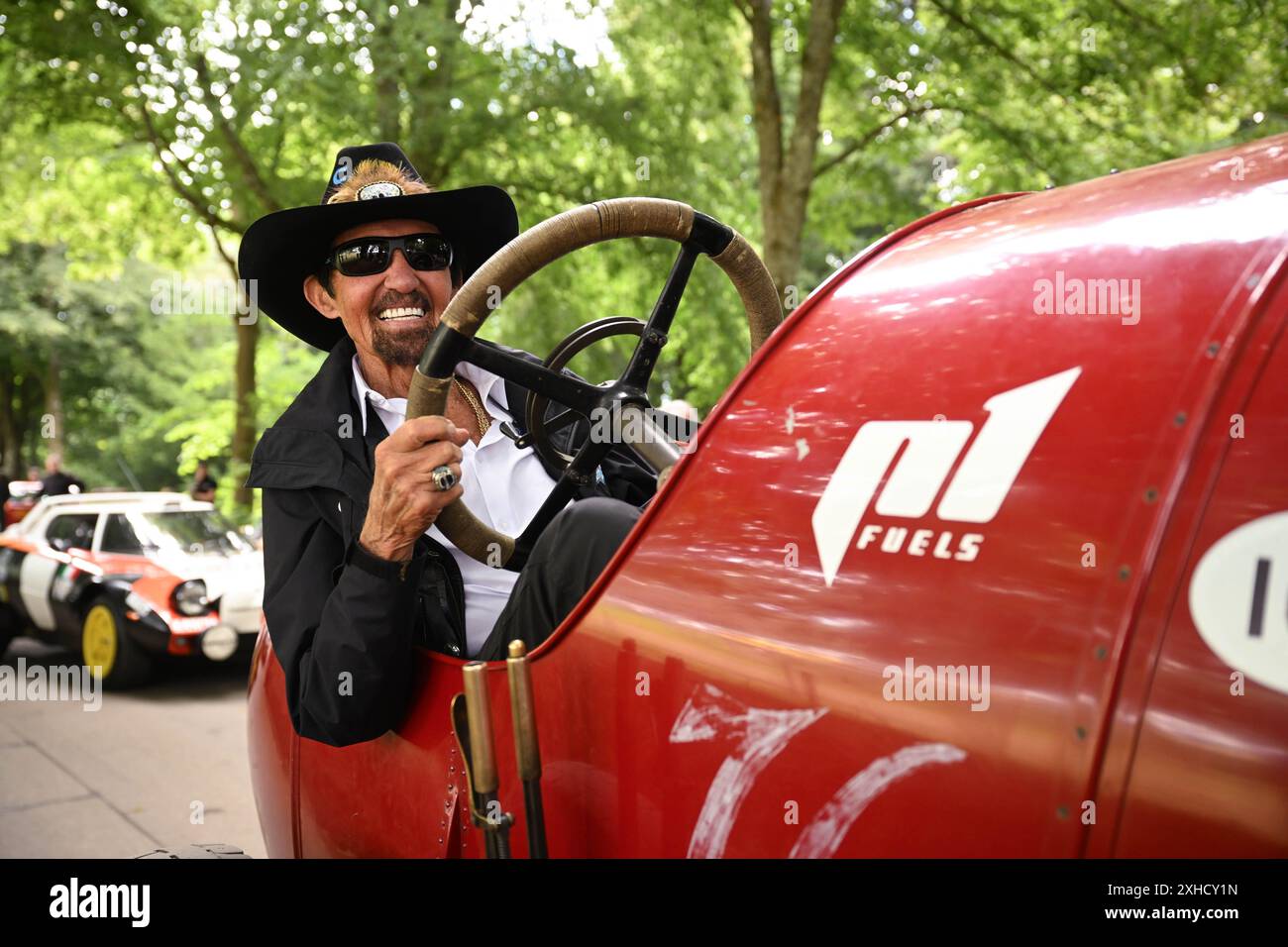 EDITORIAL USE ONLY NASCAR driver Richard Petty in a Fiat S76 at the ...