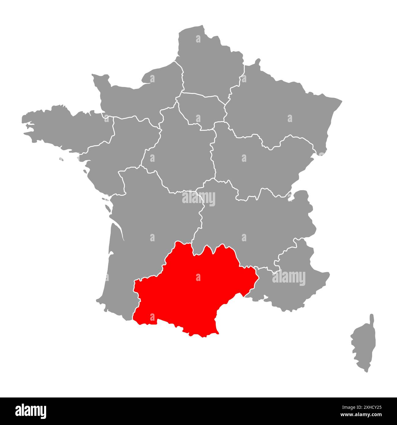 Occitania of France map symbol shape, travel web flat concept icon ...