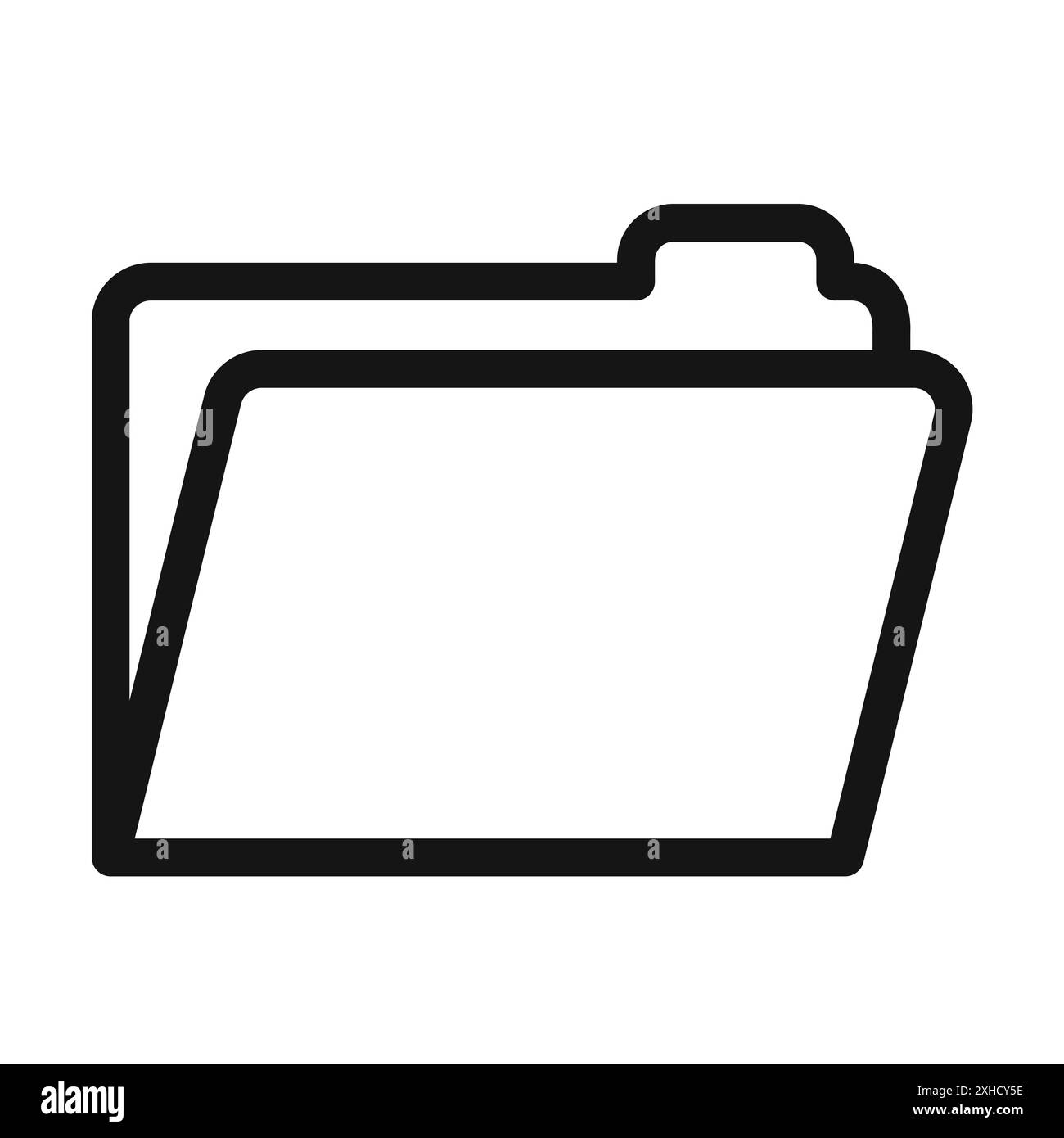 Folder icon logo sign vector outline in black and white color Stock ...