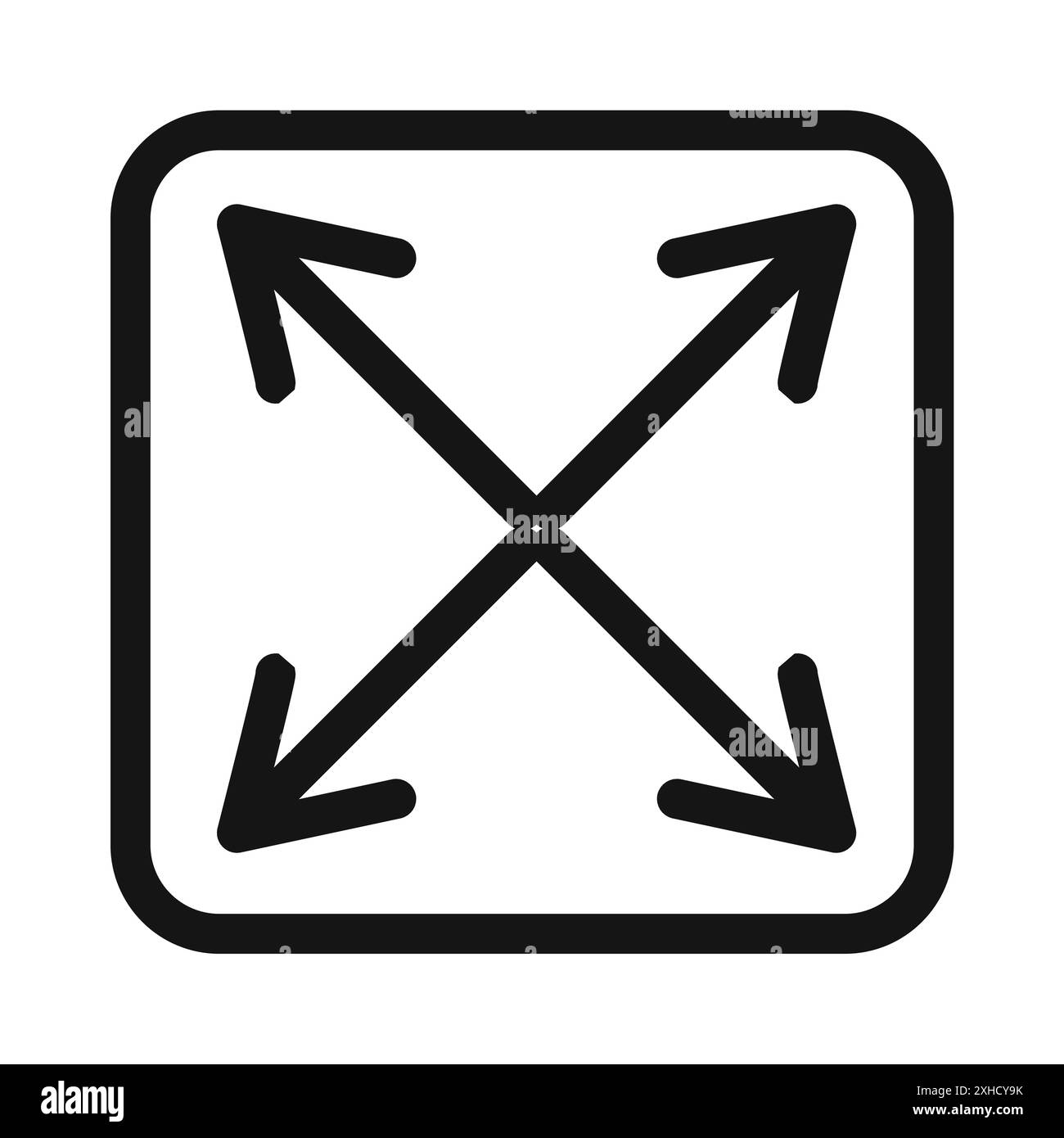 Expand icon Vector symbol or sign set collection in black and white ...