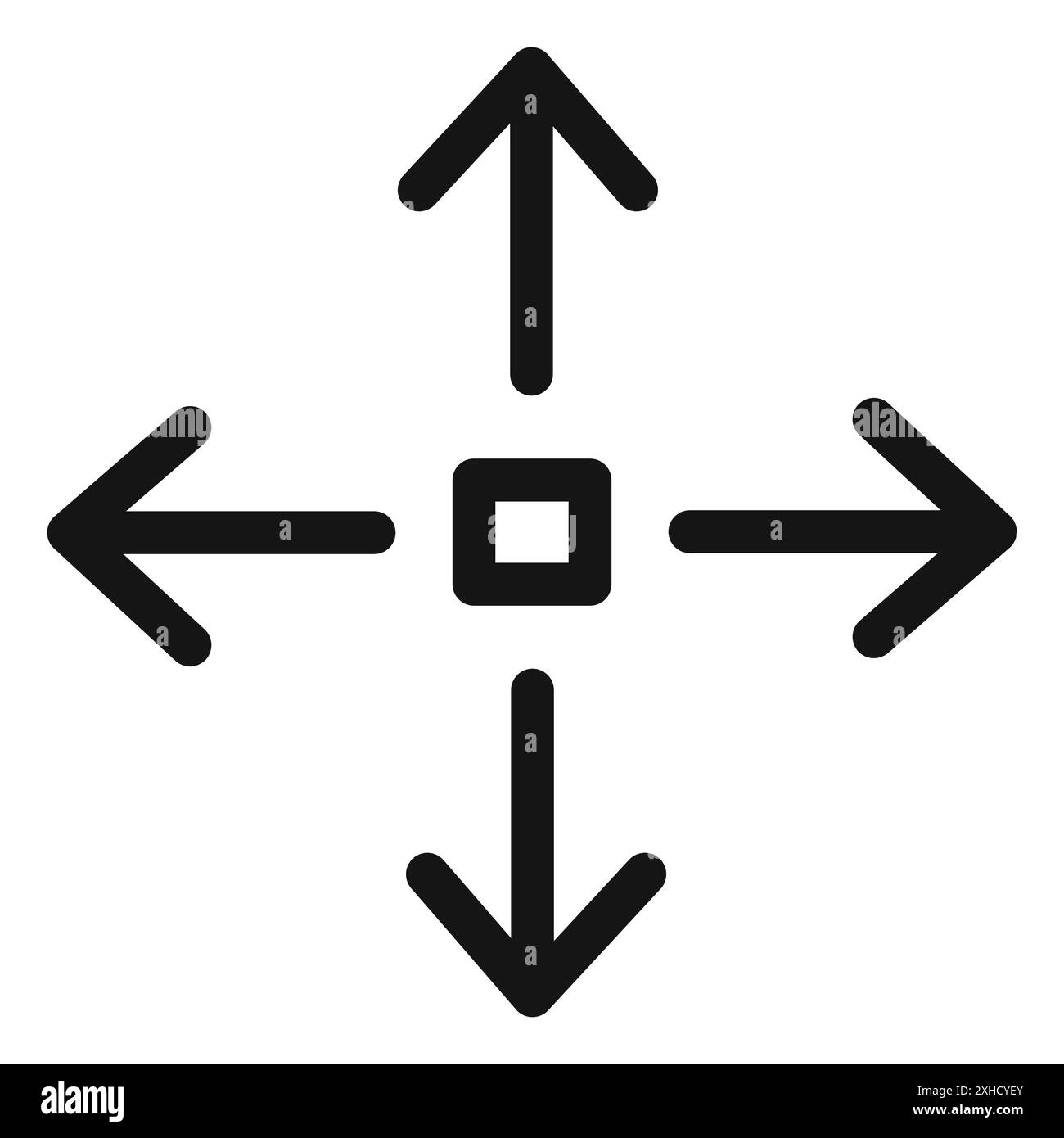 Expand icon logo sign vector outline in black and white color Stock ...