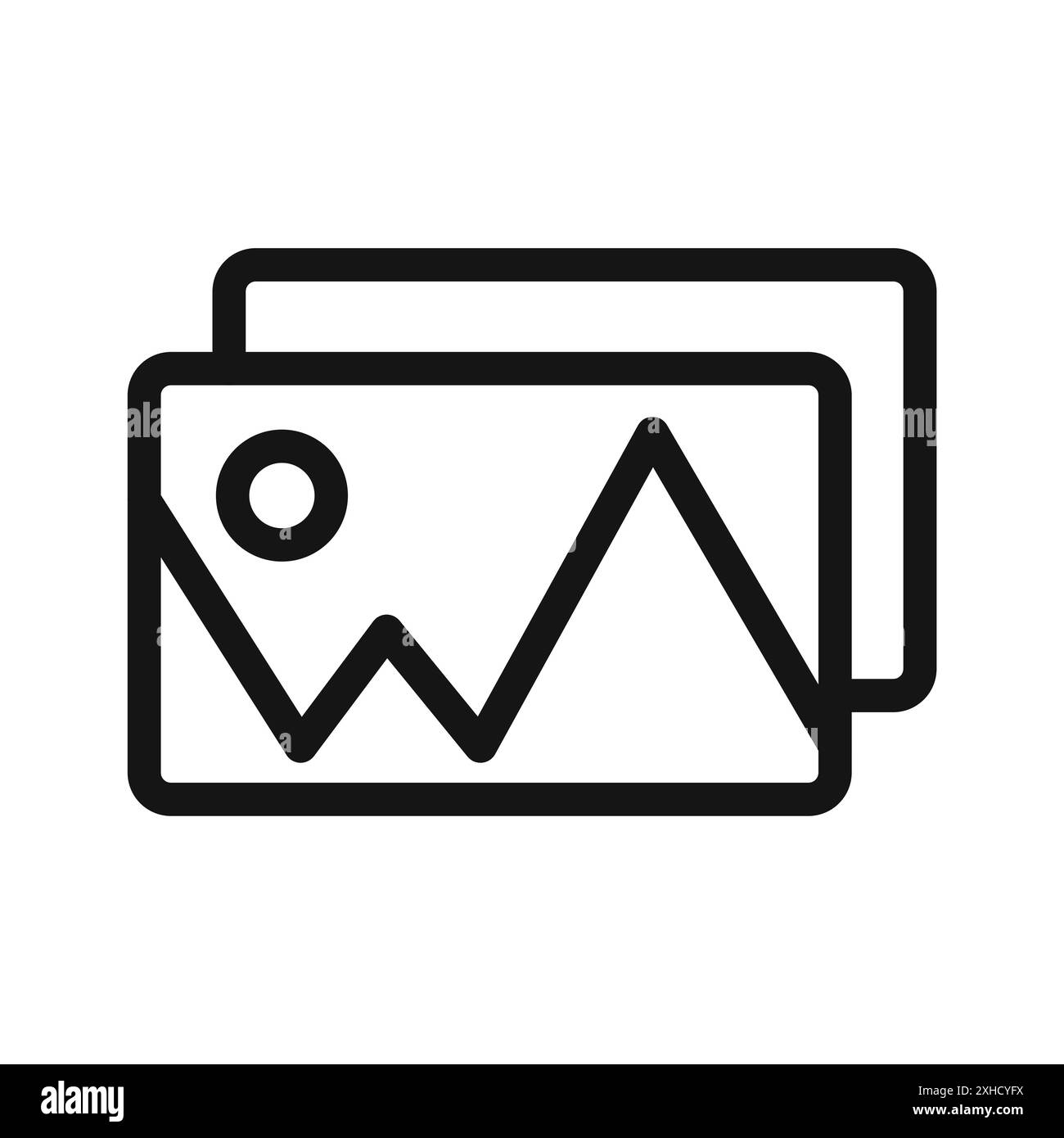 Gallery icon logo sign vector outline in black and white color Stock ...