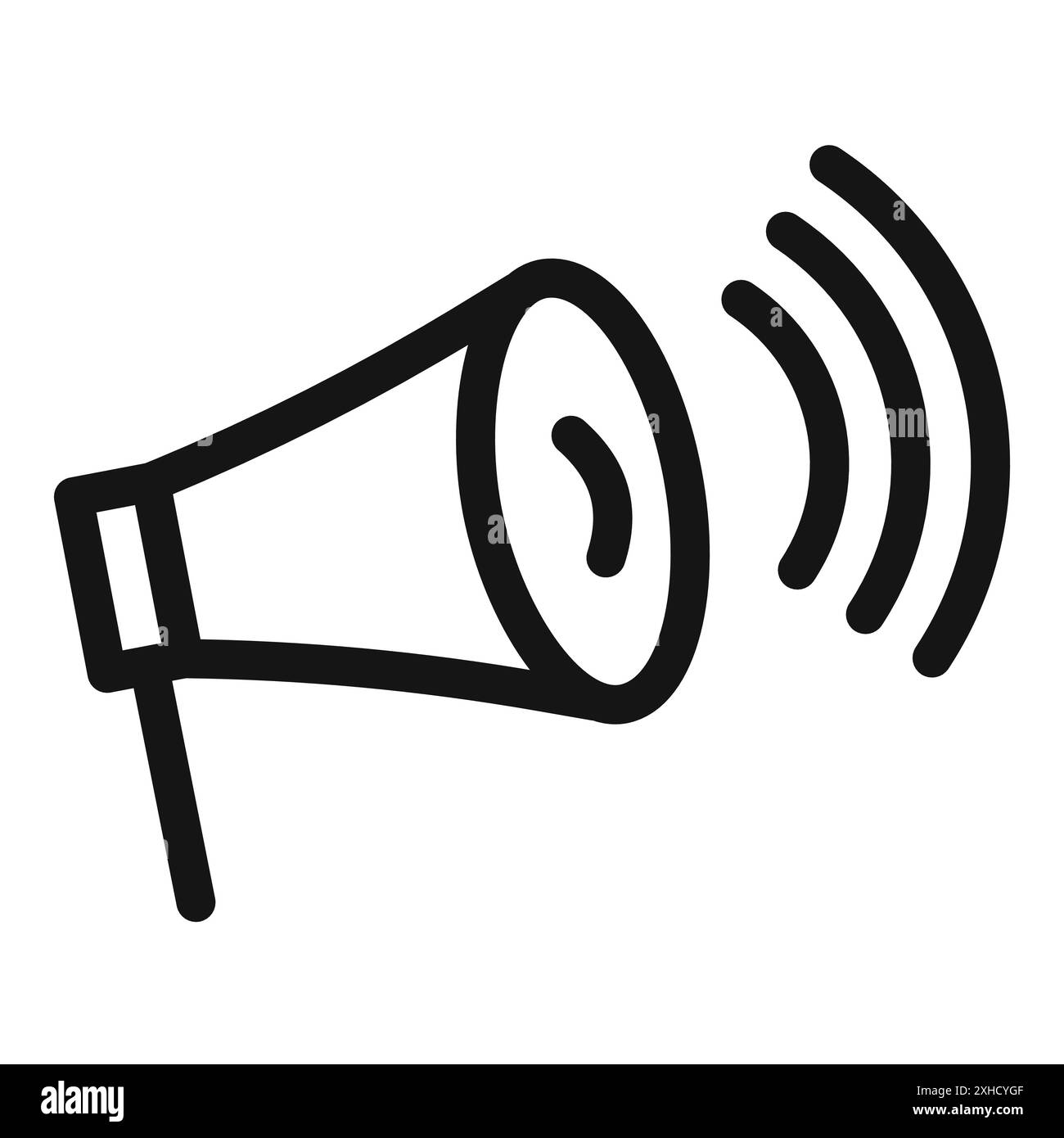 Megaphone line icon in Black and White Stock Photos & Images - Alamy