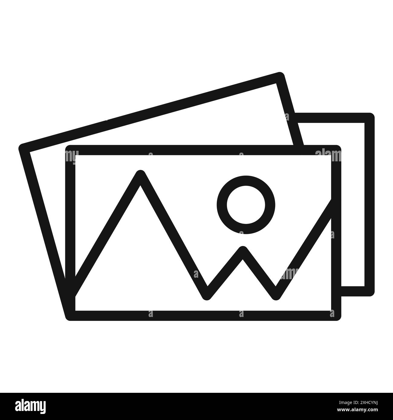 Gallery Icon Vector Symbol Or Sign Set Collection In Black And White Outline Stock Vector Image