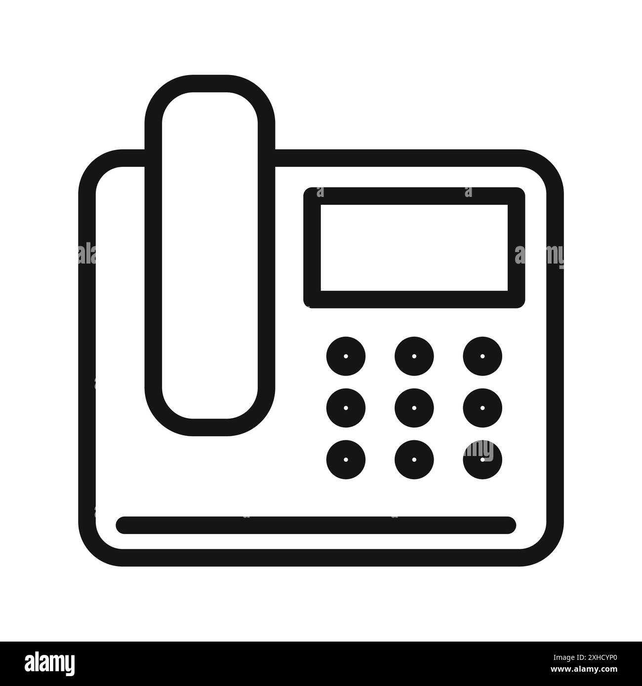 Office phone icon Vector symbol or sign set collection in black and ...