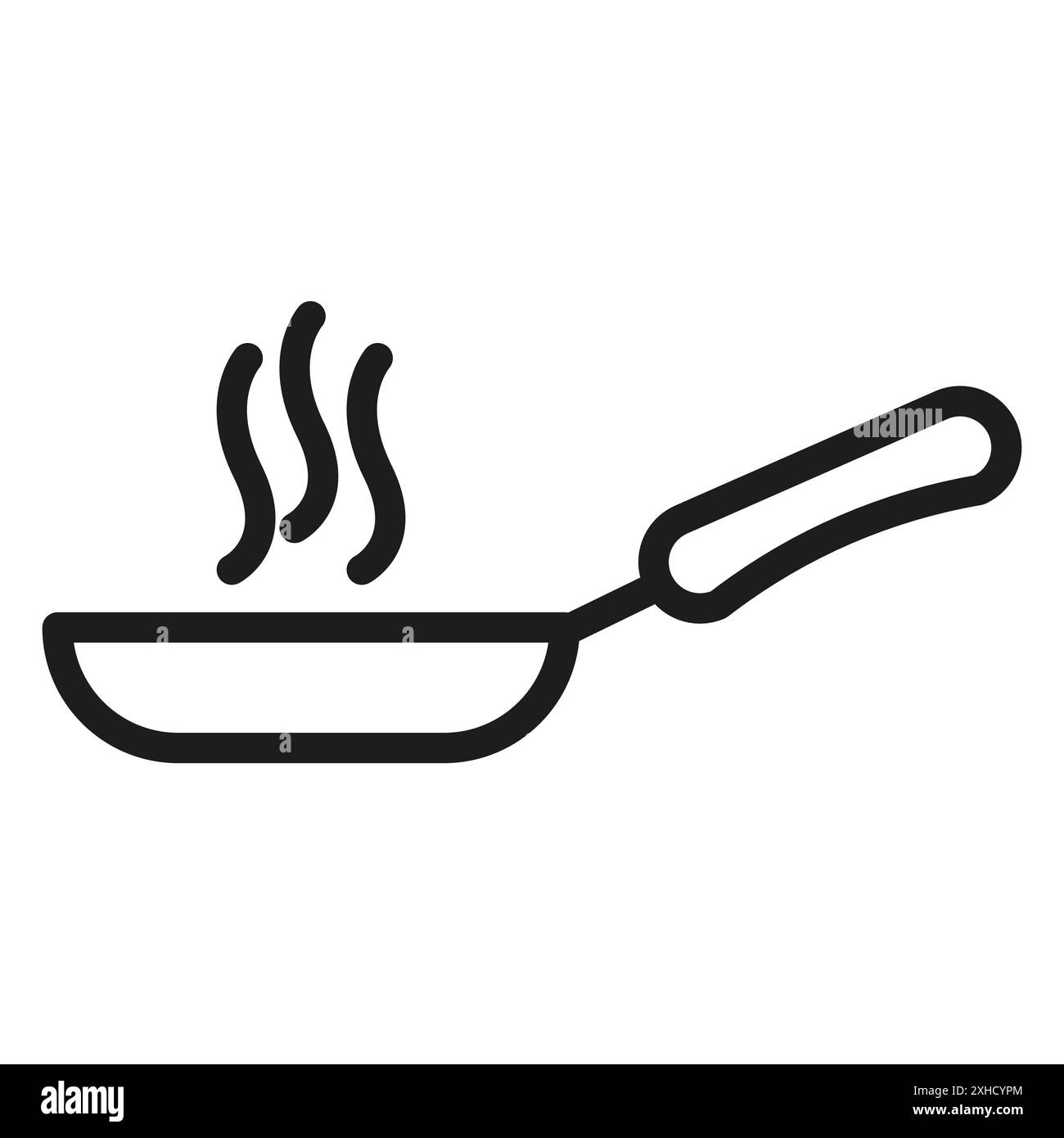 Frying pan icon Vector symbol or sign set collection in black and white ...