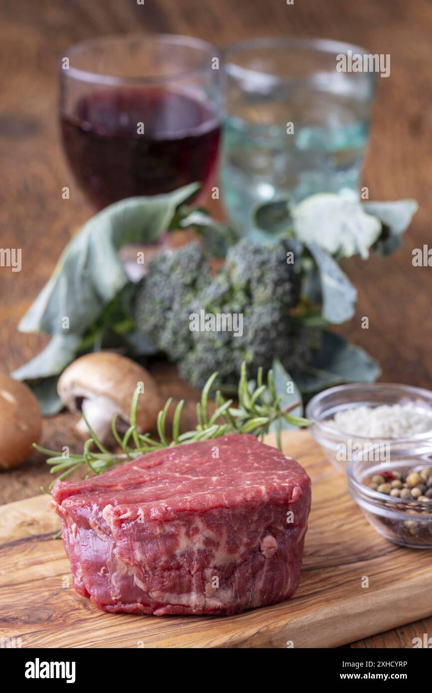 Overview of a raw fillet of beef Stock Photo - Alamy