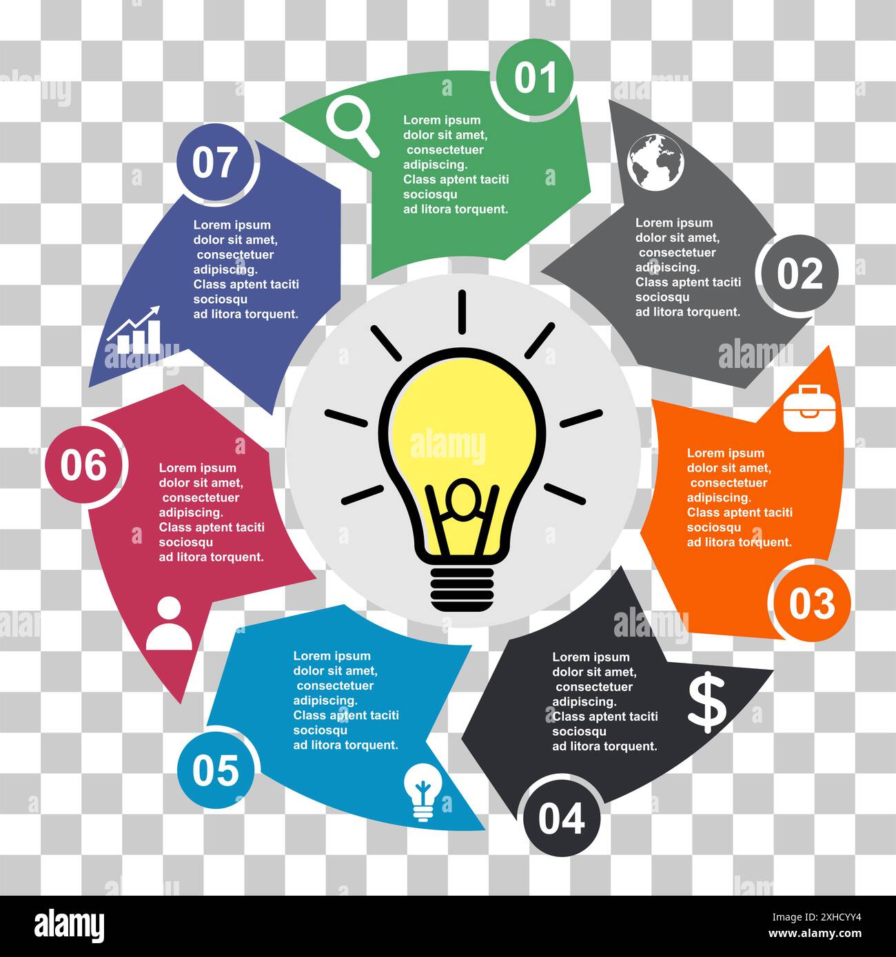 Information round diagram 8 steps, infographic graphic pie design ...