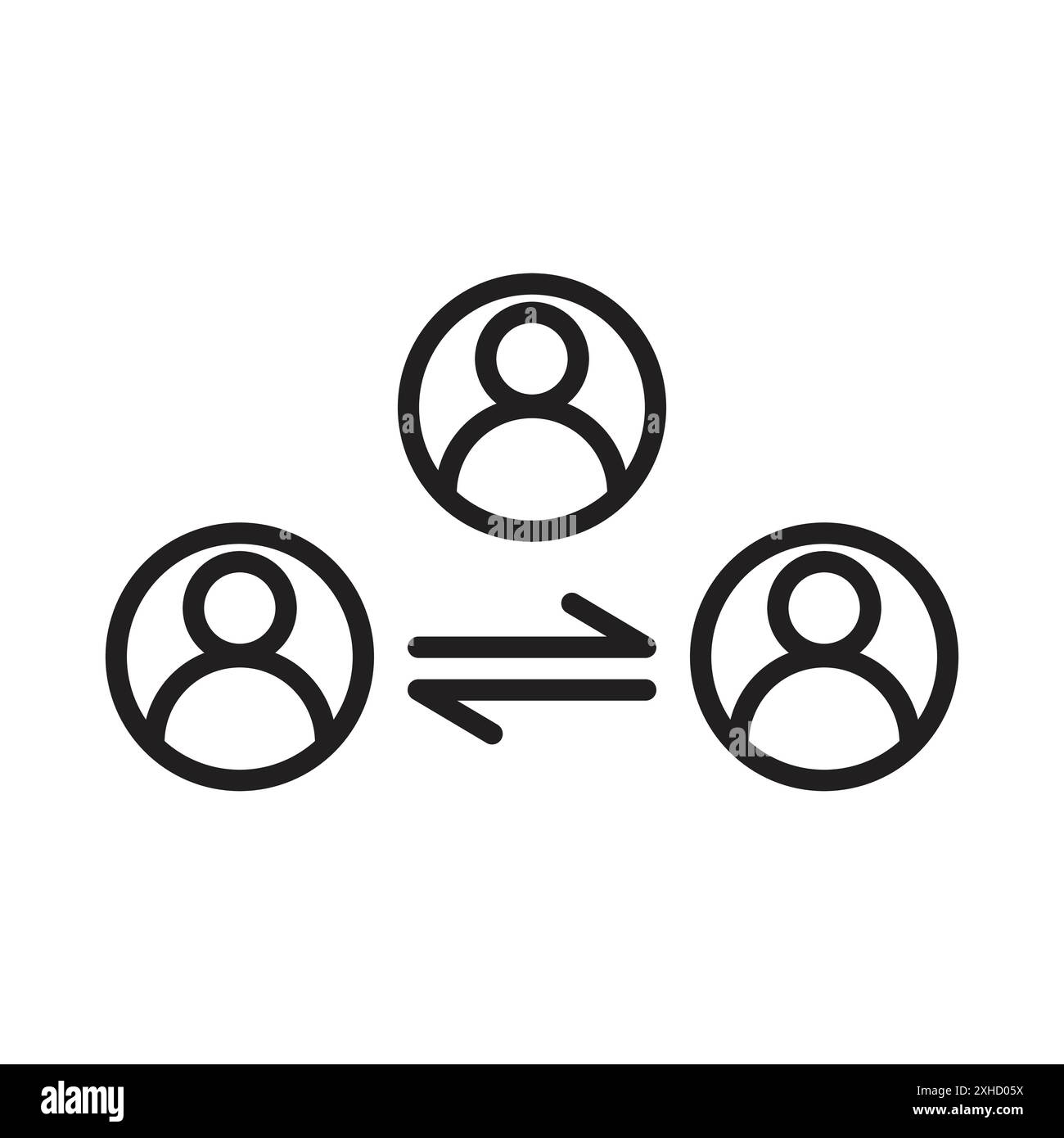 Mediator icon Vector symbol or sign set collection in black and white ...