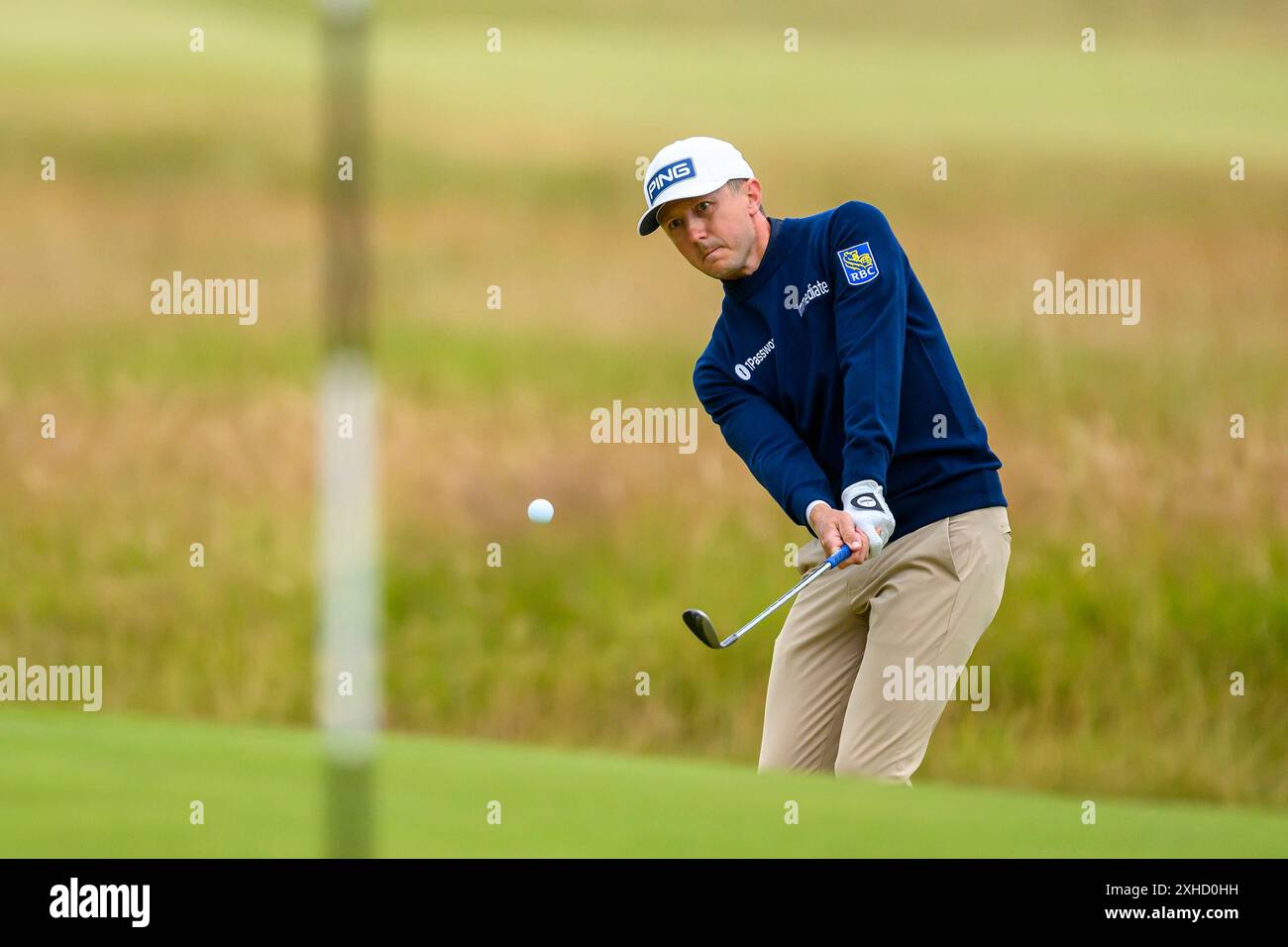 Mackenzie Hughes on the 1st hole during day three of the Genesis ...