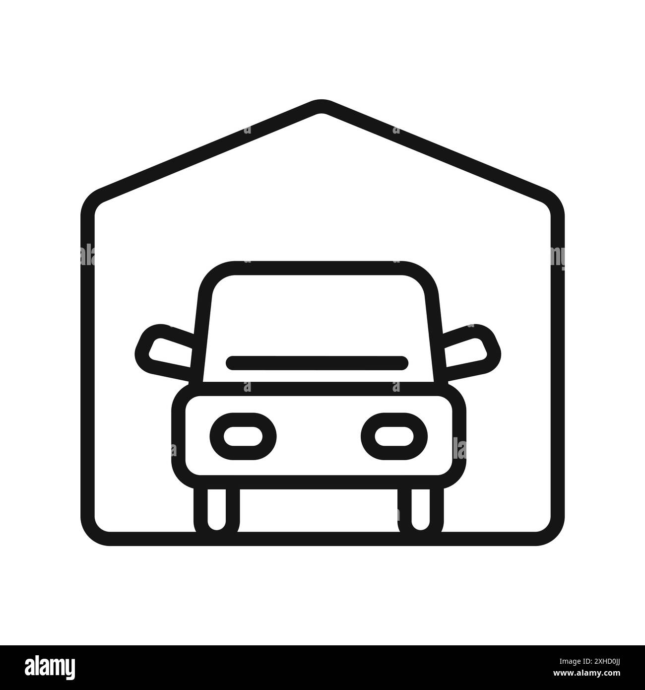 Garage car icon Vector symbol or sign set collection in black and white ...