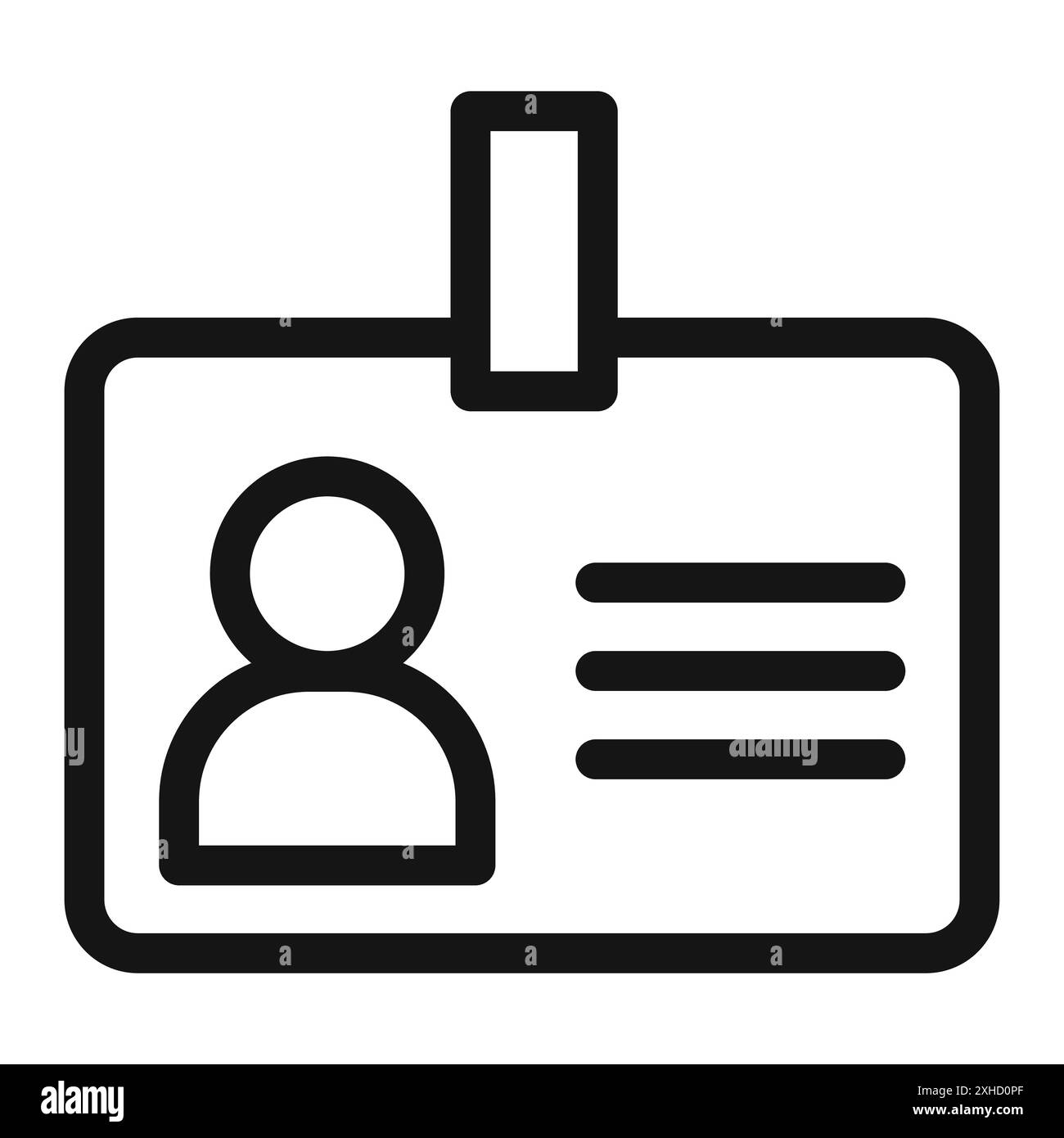 ID badge icon Vector symbol or sign set collection in black and white ...