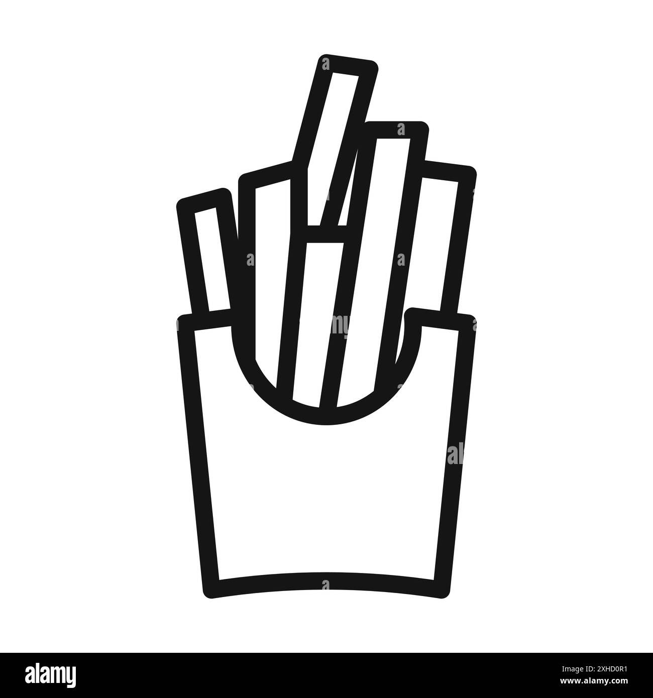 French-fries icon Vector symbol or sign set collection in black and ...