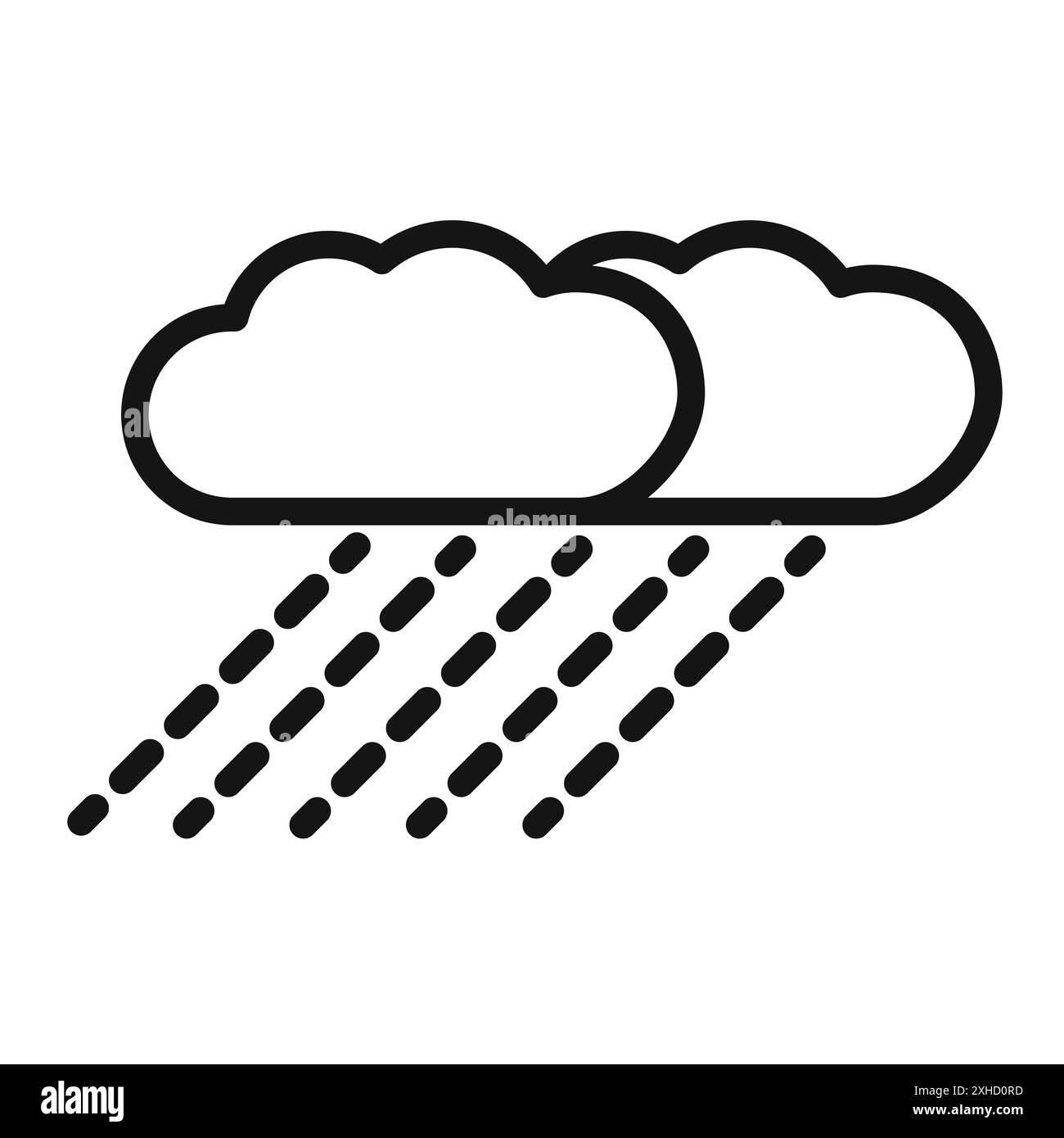 Rain icon Vector symbol or sign set collection in black and white ...