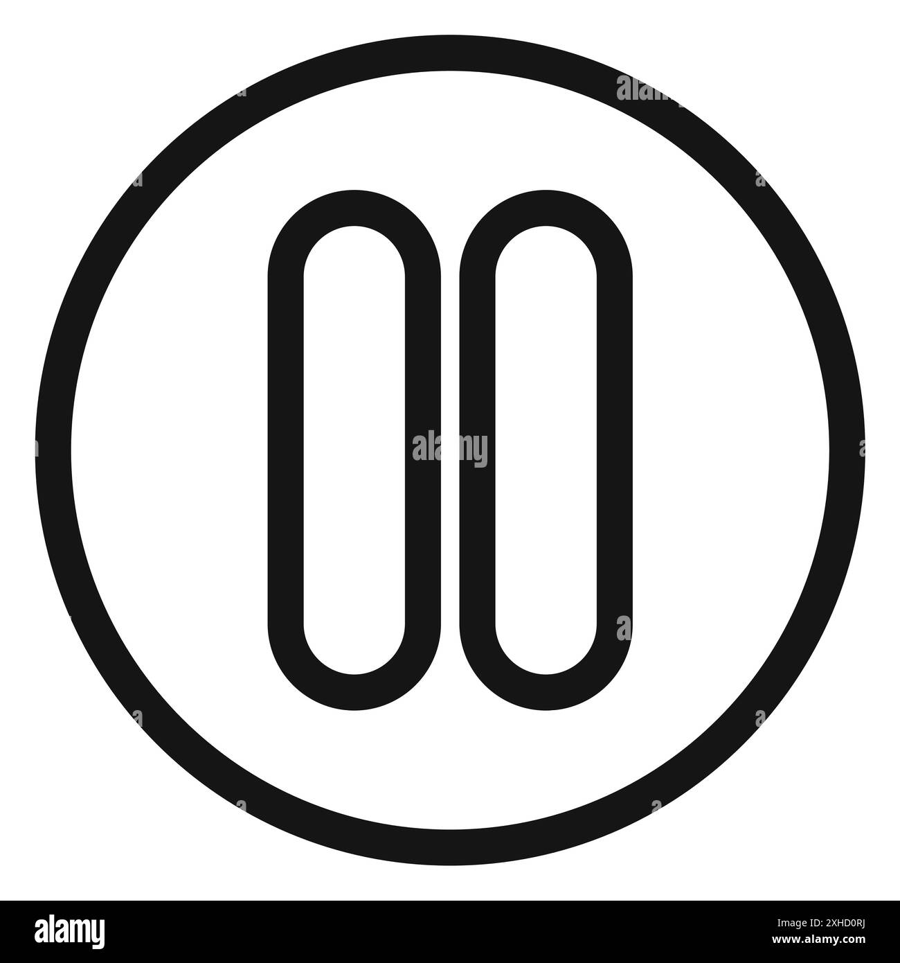 Pause icon Vector symbol or sign set collection in black and white ...