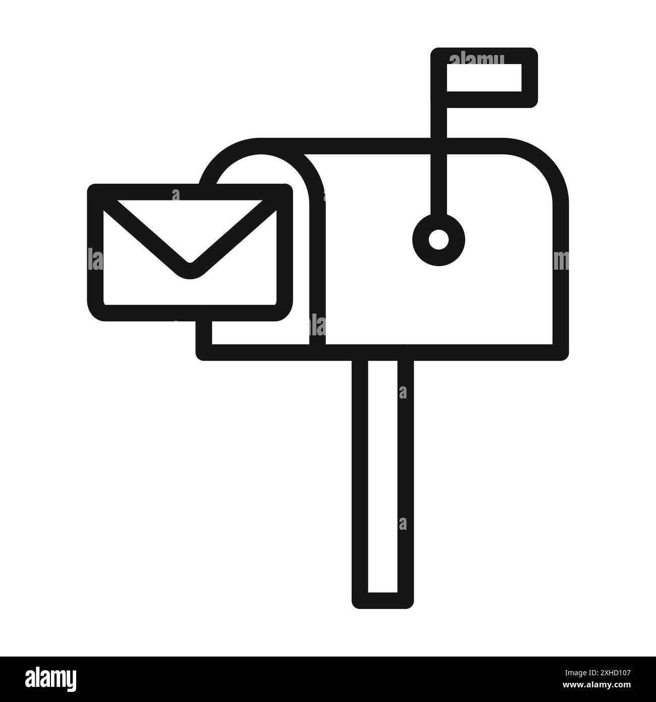 Mailbox icon Vector symbol or sign set collection in black and white ...