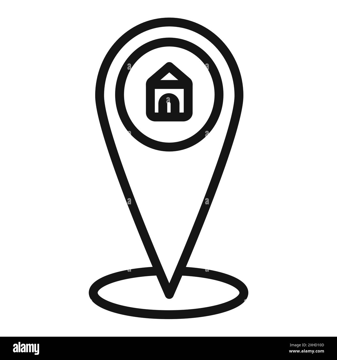Home location icon Vector symbol or sign set collection in black and ...