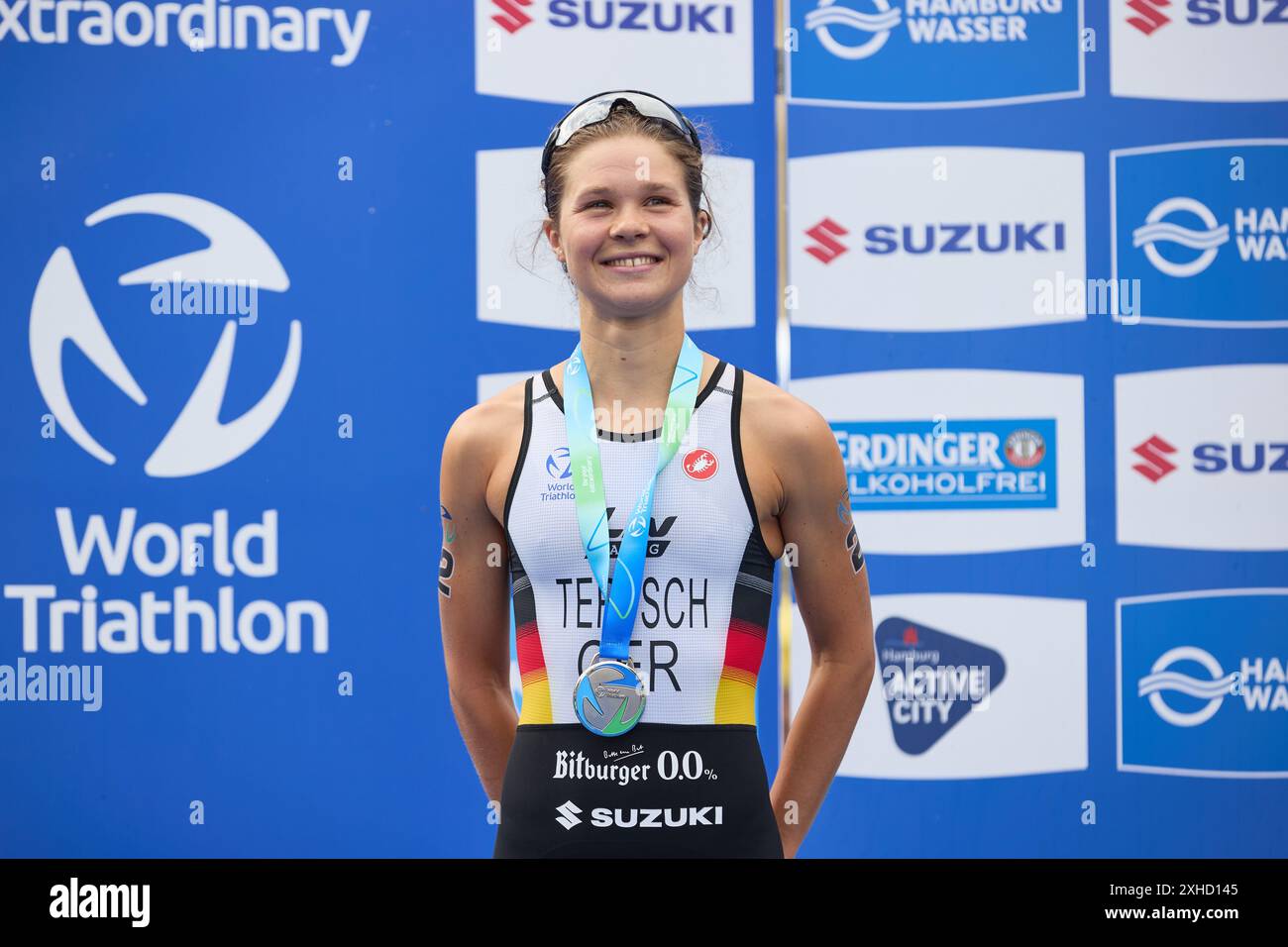 Hamburg, Germany. 13th July, 2024. Triathlon: ITU World Triathlon ...