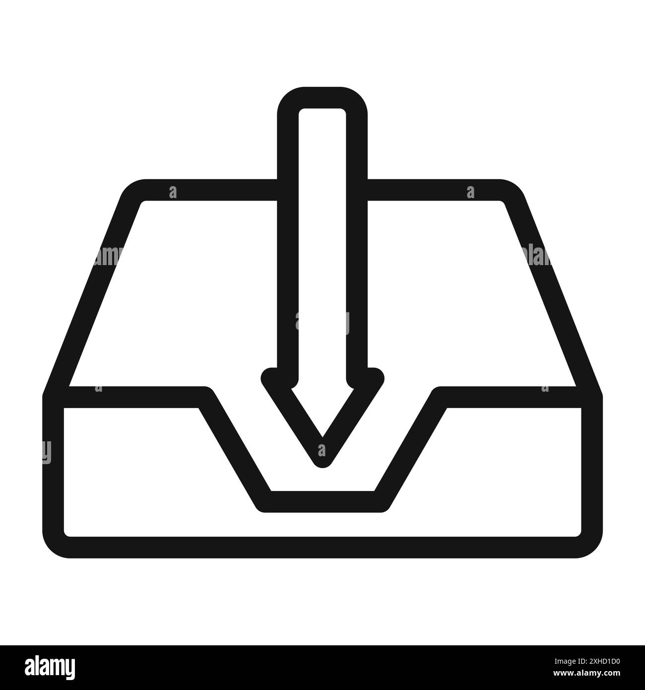 Inbox Icon Vector Symbol Or Sign Set Collection In Black And White Outline Stock Vector Image