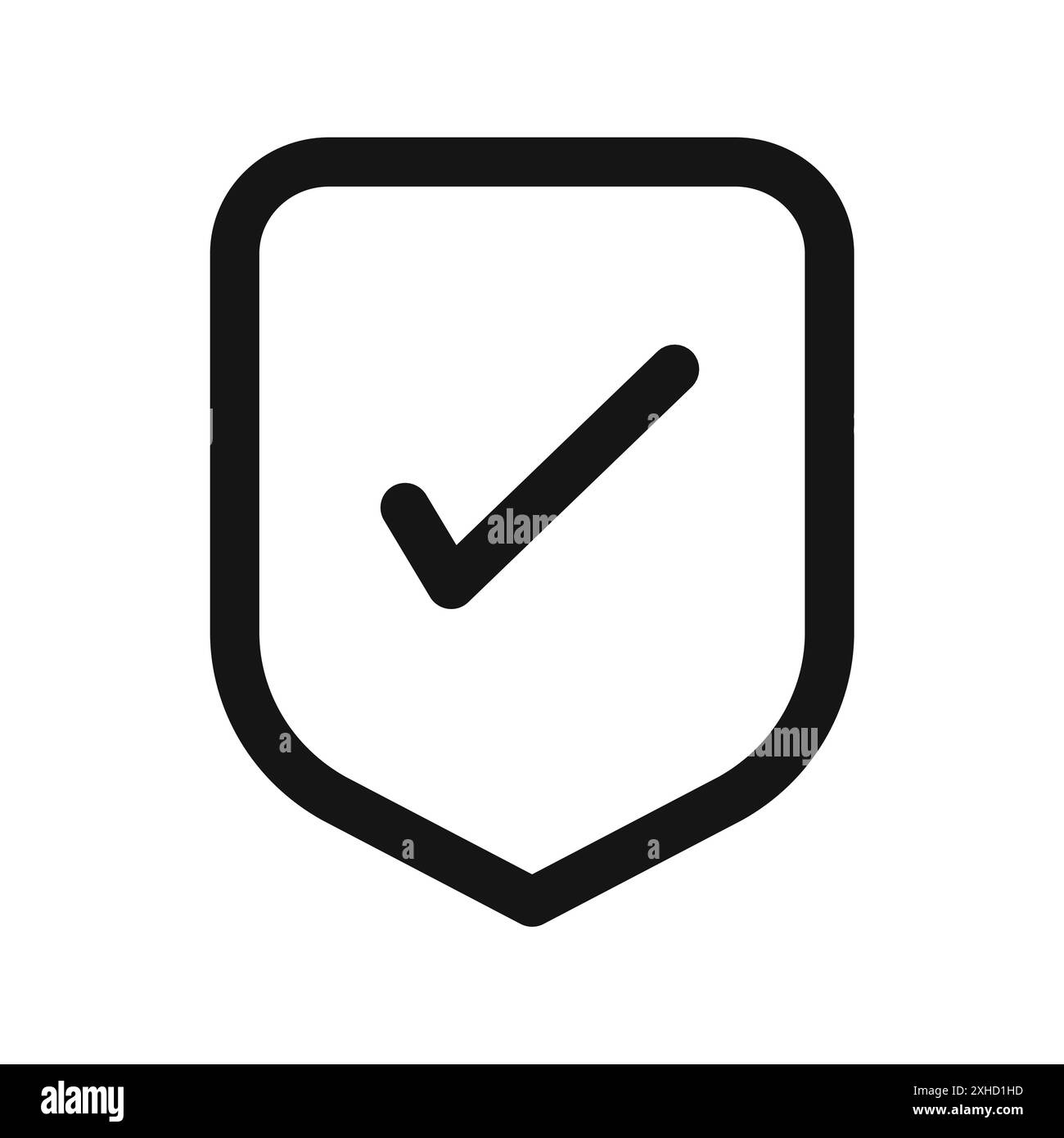 Shield check icon Vector symbol or sign set collection in black and ...