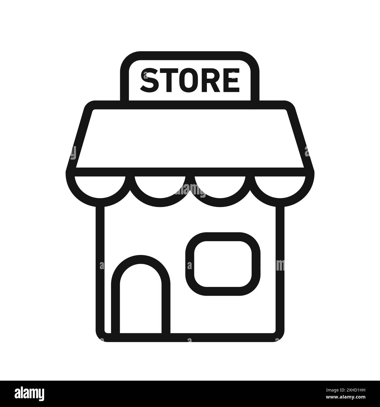 Store icon logo sign vector outline in black and white color Stock ...