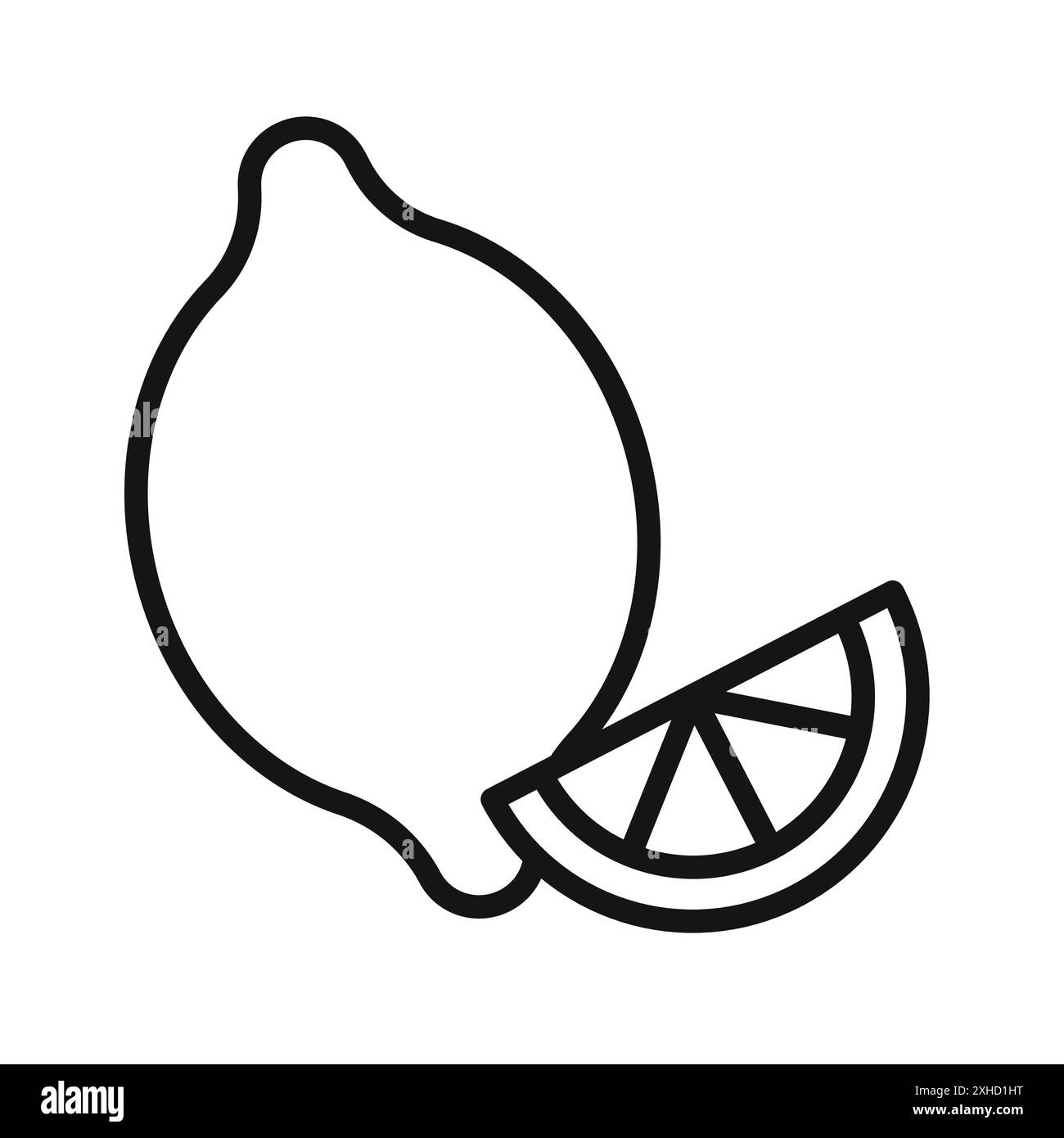 Lemon icon Vector symbol or sign set collection in black and white ...