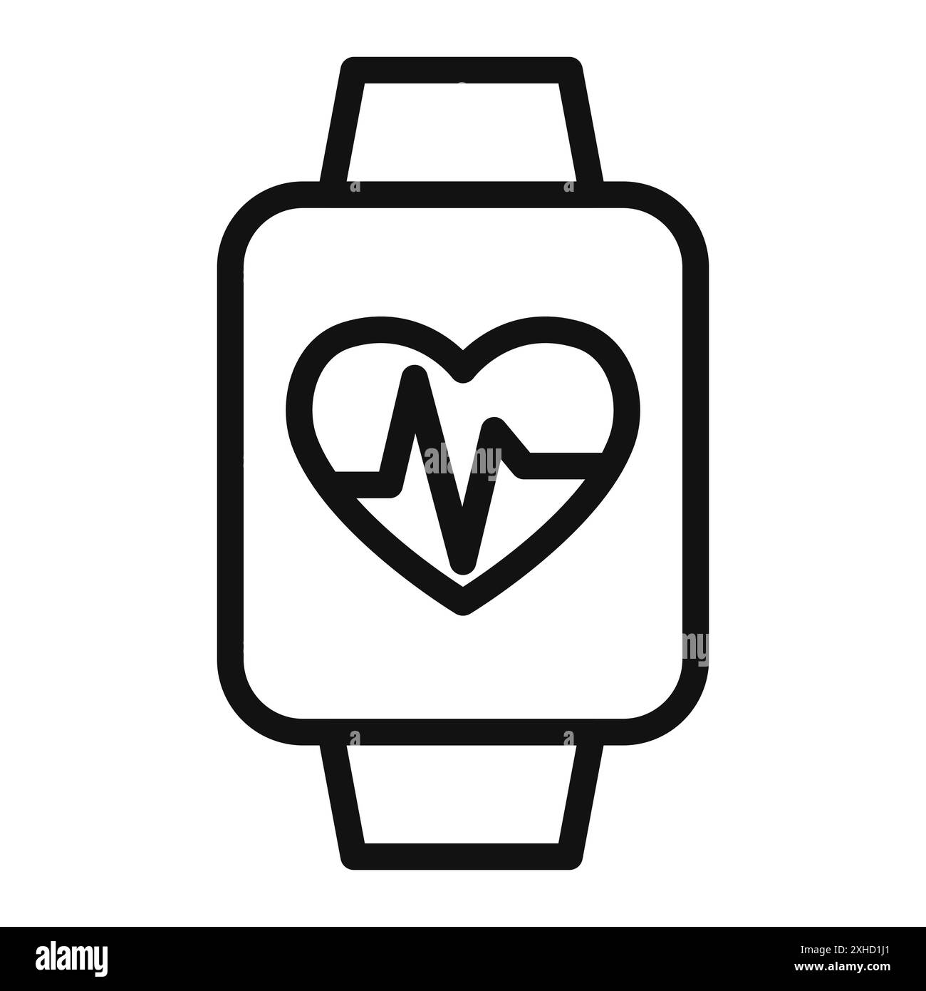 Smartwatch icon Vector symbol or sign set collection in black and white ...