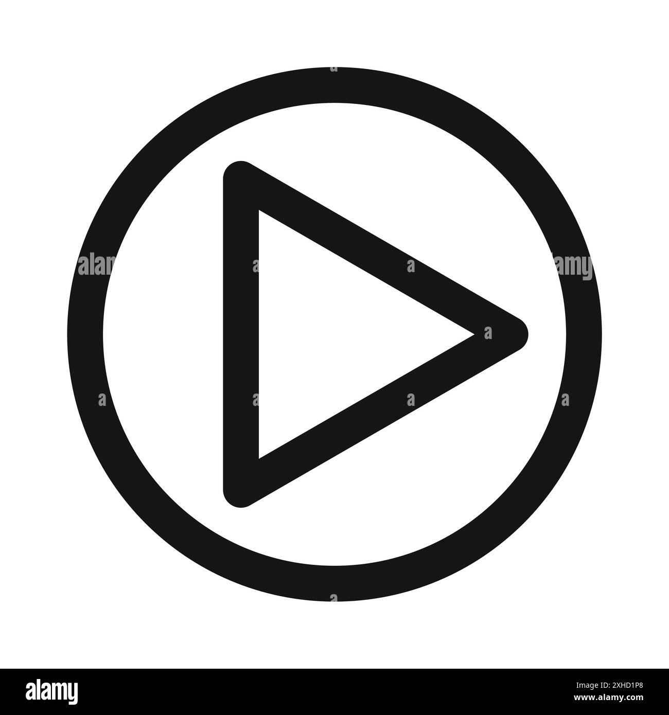 Play icon logo sign vector outline in black and white color Stock ...