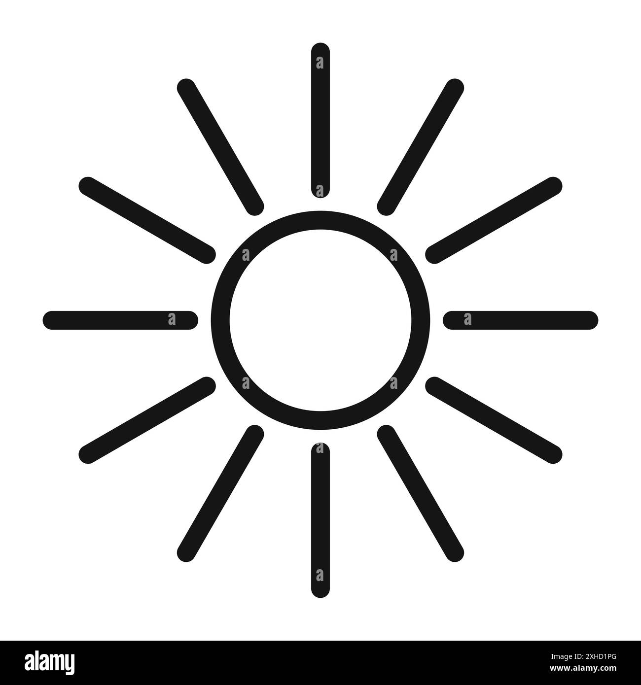 Sun icon logo sign vector outline in black and white color Stock Vector ...