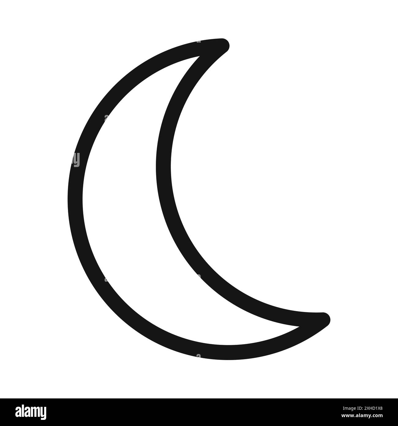 Moon icon Vector symbol or sign set collection in black and white ...