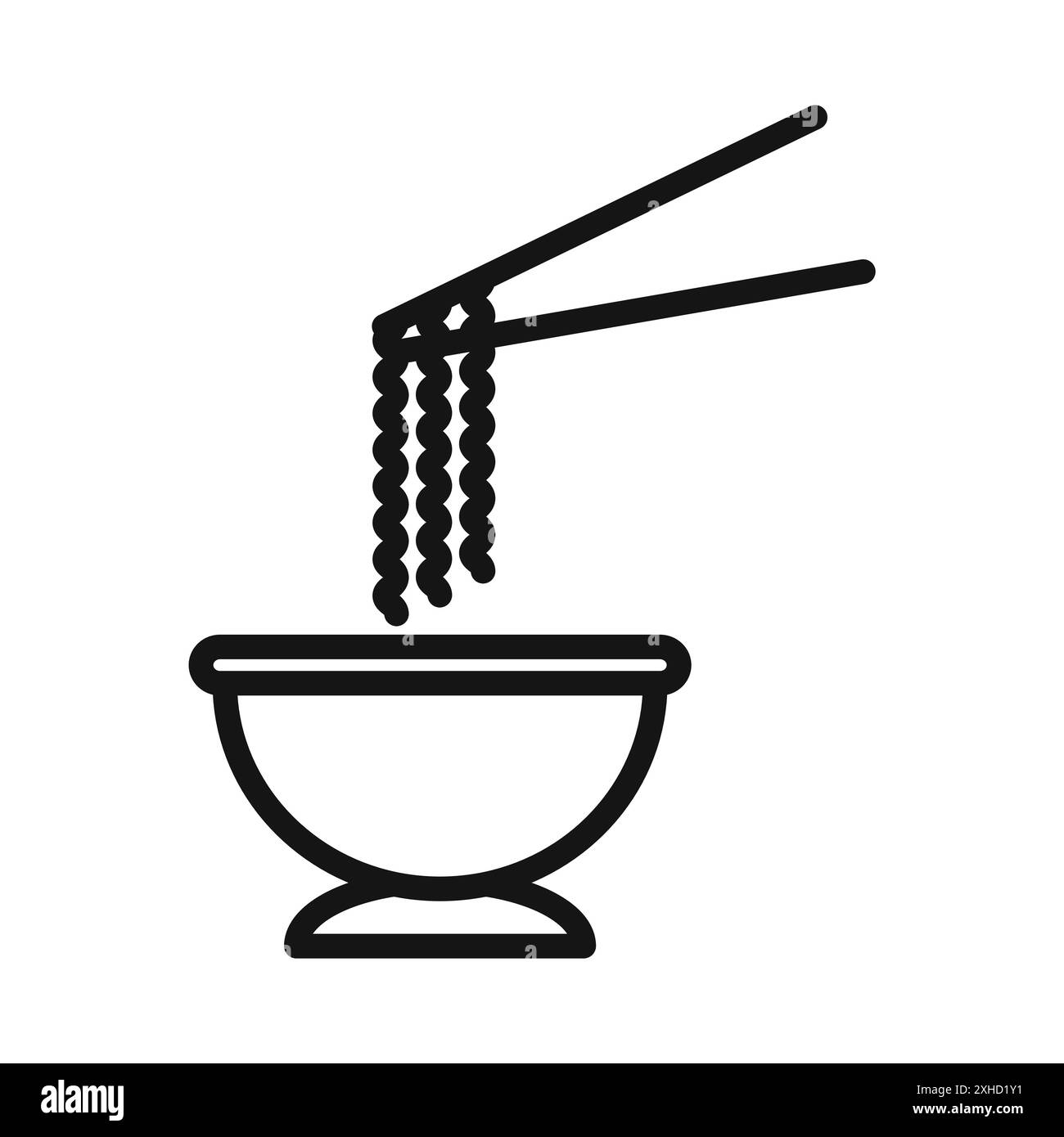 Noodles icon Vector symbol or sign set collection in black and white ...