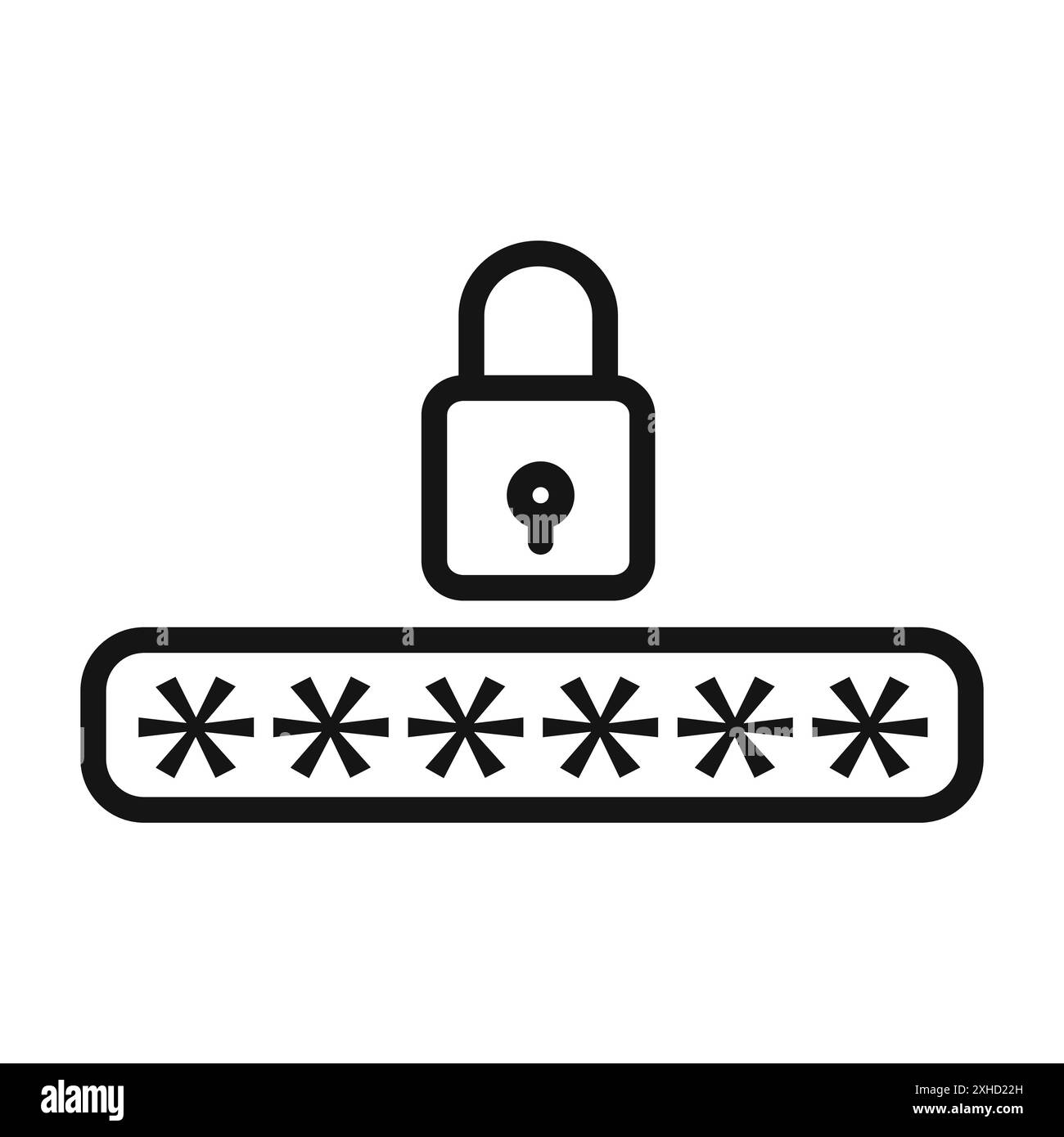 Password icon Vector symbol or sign set collection in black and white ...
