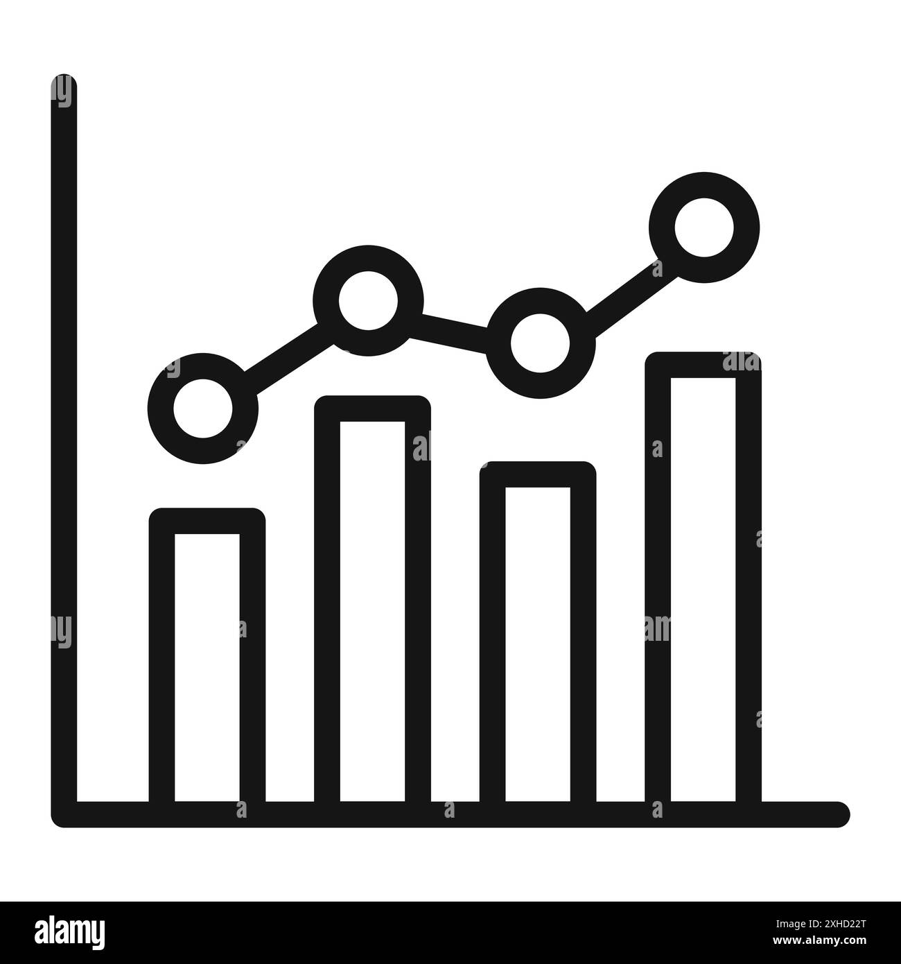 Stats icon logo sign vector outline in black and white color Stock ...
