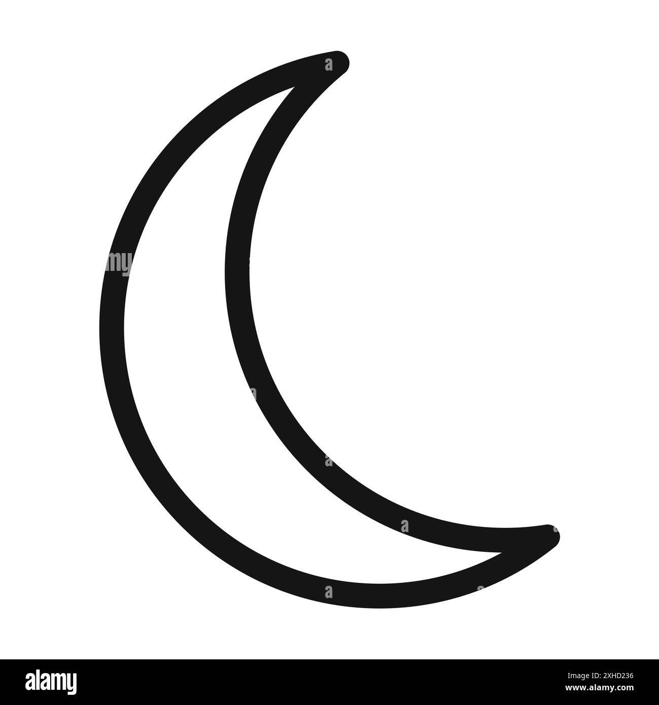Moon icon logo sign vector outline in black and white color Stock ...