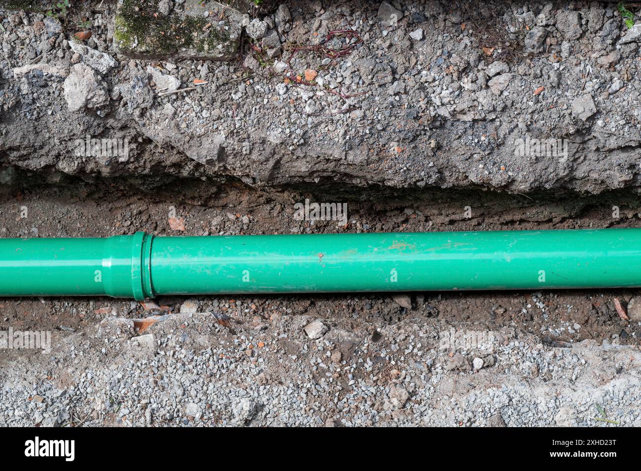 Trench laid with pipe hi-res stock photography and images - Alamy