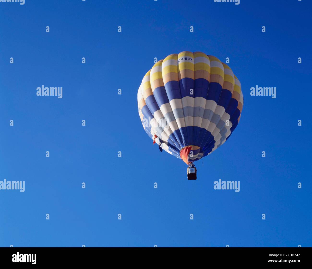 Hot Air balloon in flight, Gatineau, Outaouais, Quebec, Canada Stock ...