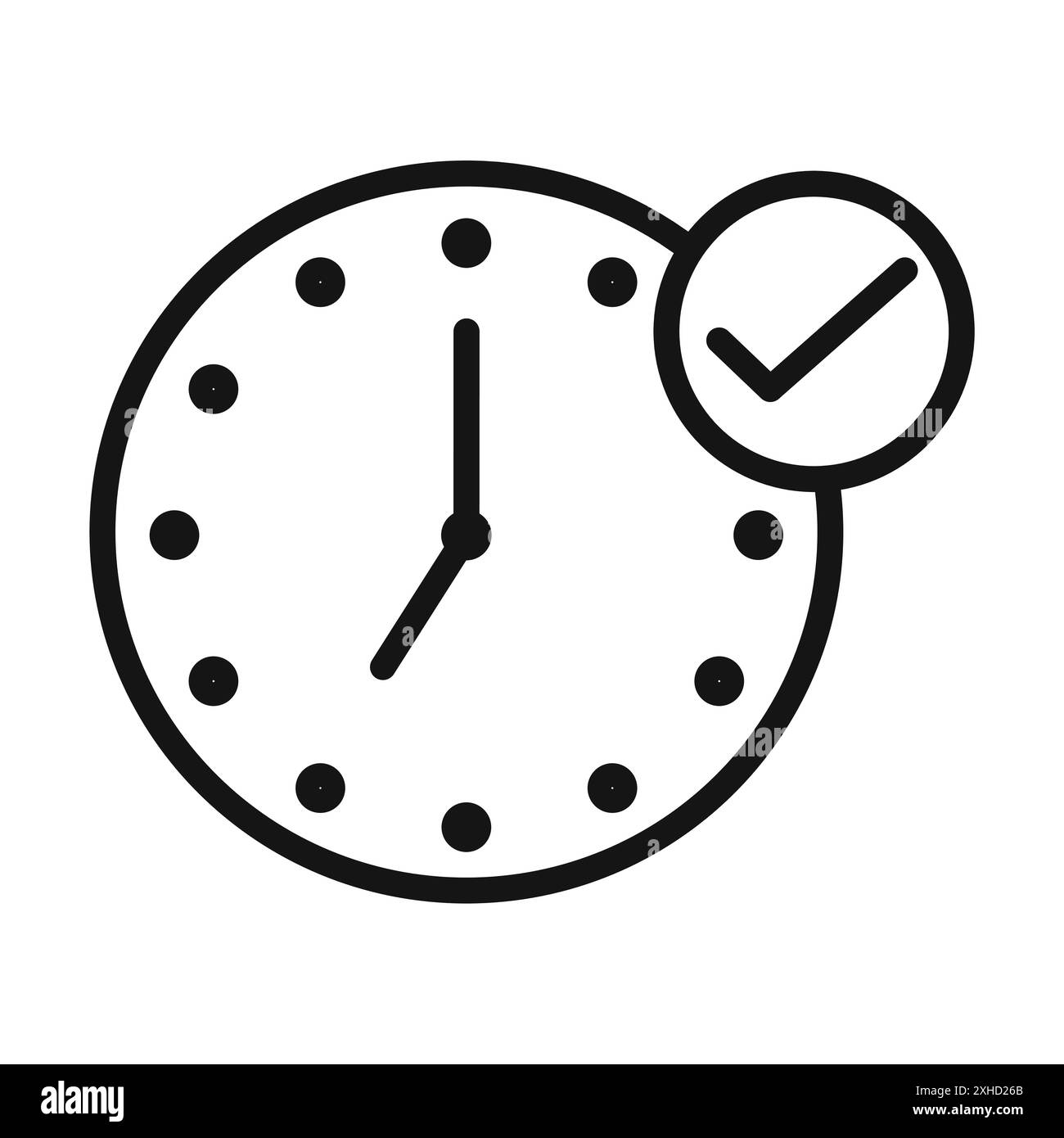 Time check icon Vector symbol or sign set collection in black and white ...